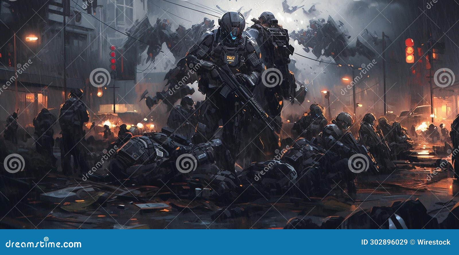 Alien Robots Invading Earth Royalty-Free Stock Photography ...