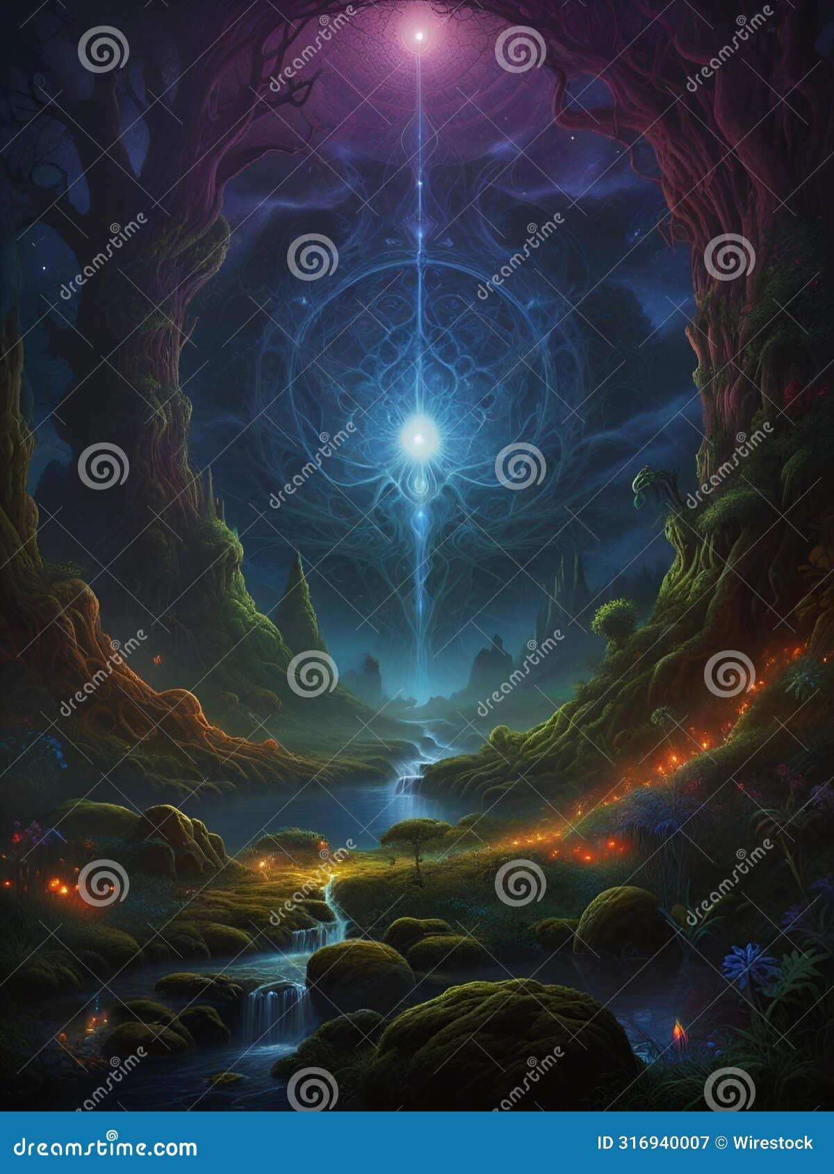 AI Generated Illustration of an Ethereal Angel Standing before a ...