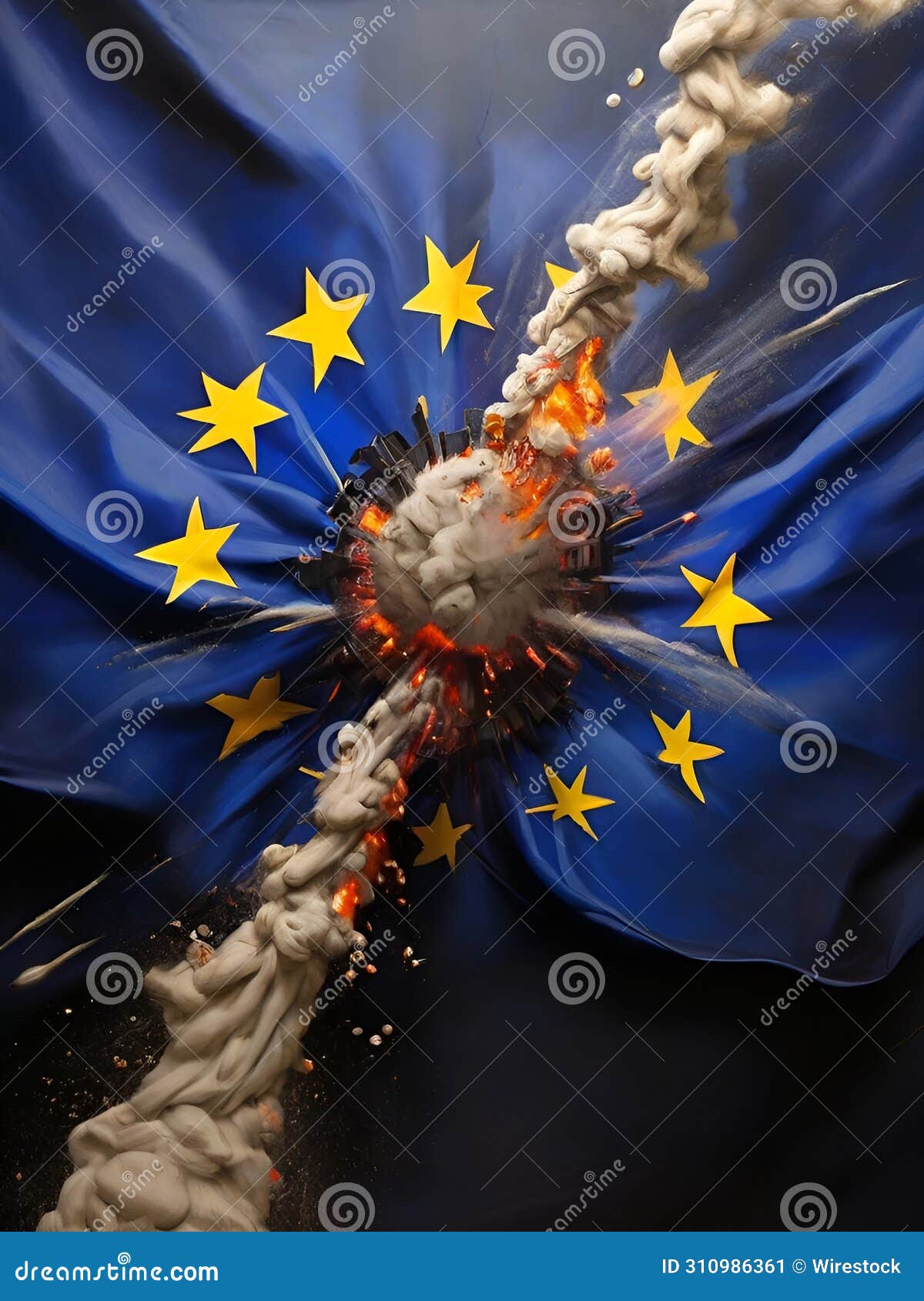 AI Generated Illustration of an Explosion with Billowing Clouds and ...