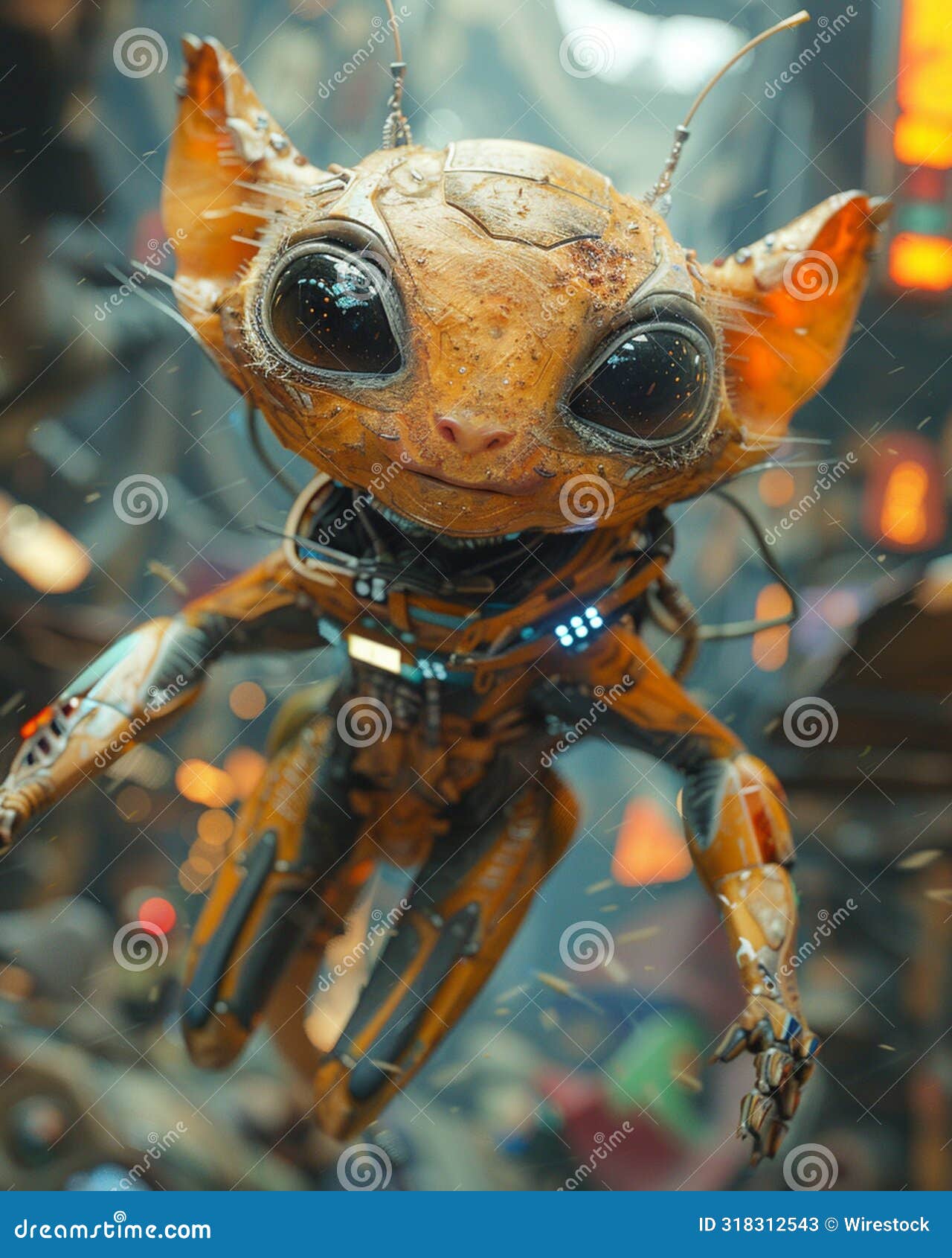 AI Generated Illustration of an Extraterrestrial Creature in an Alien ...