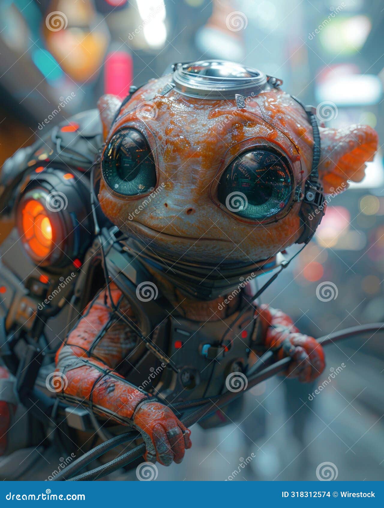 AI Generated Illustration of an Extraterrestrial Creature in an Alien ...