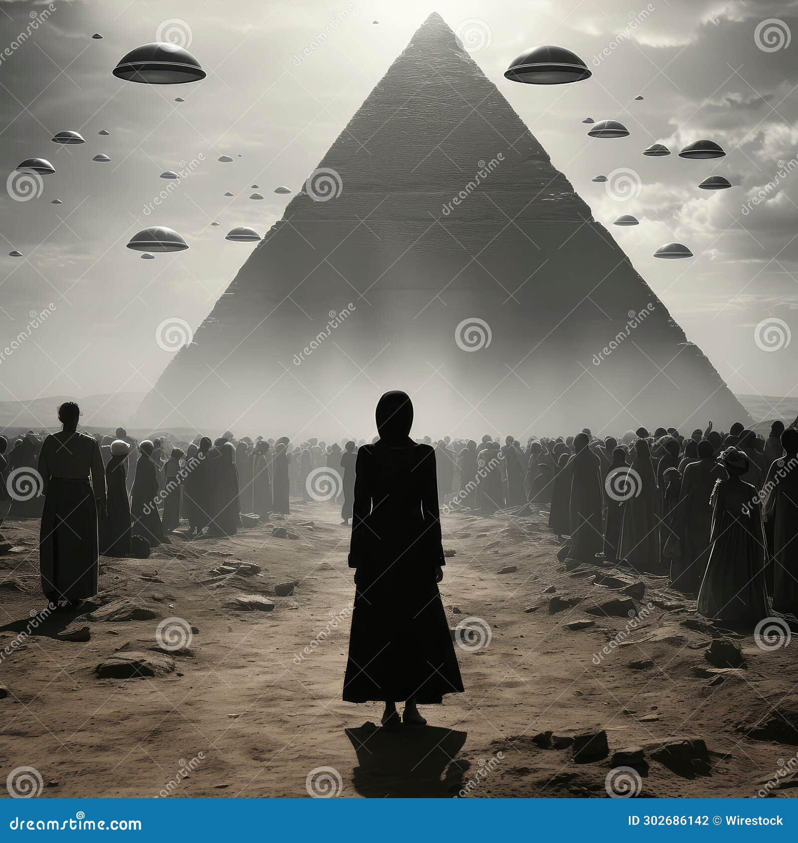 AI Generated Illustration of Extraterrestrial Creatures Flying Above ...