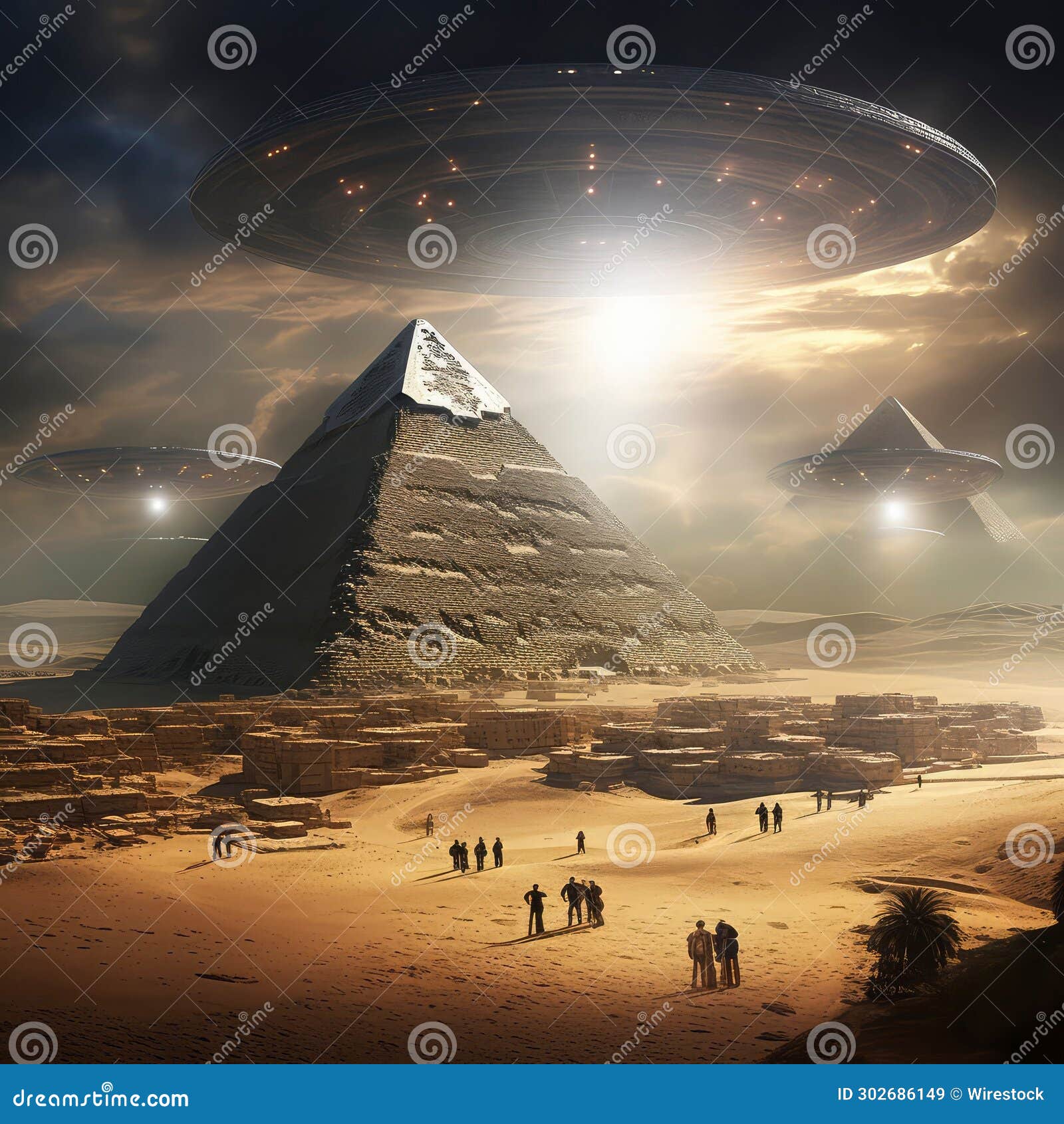 AI Generated Illustration of Extraterrestrial Creatures Flying Above ...