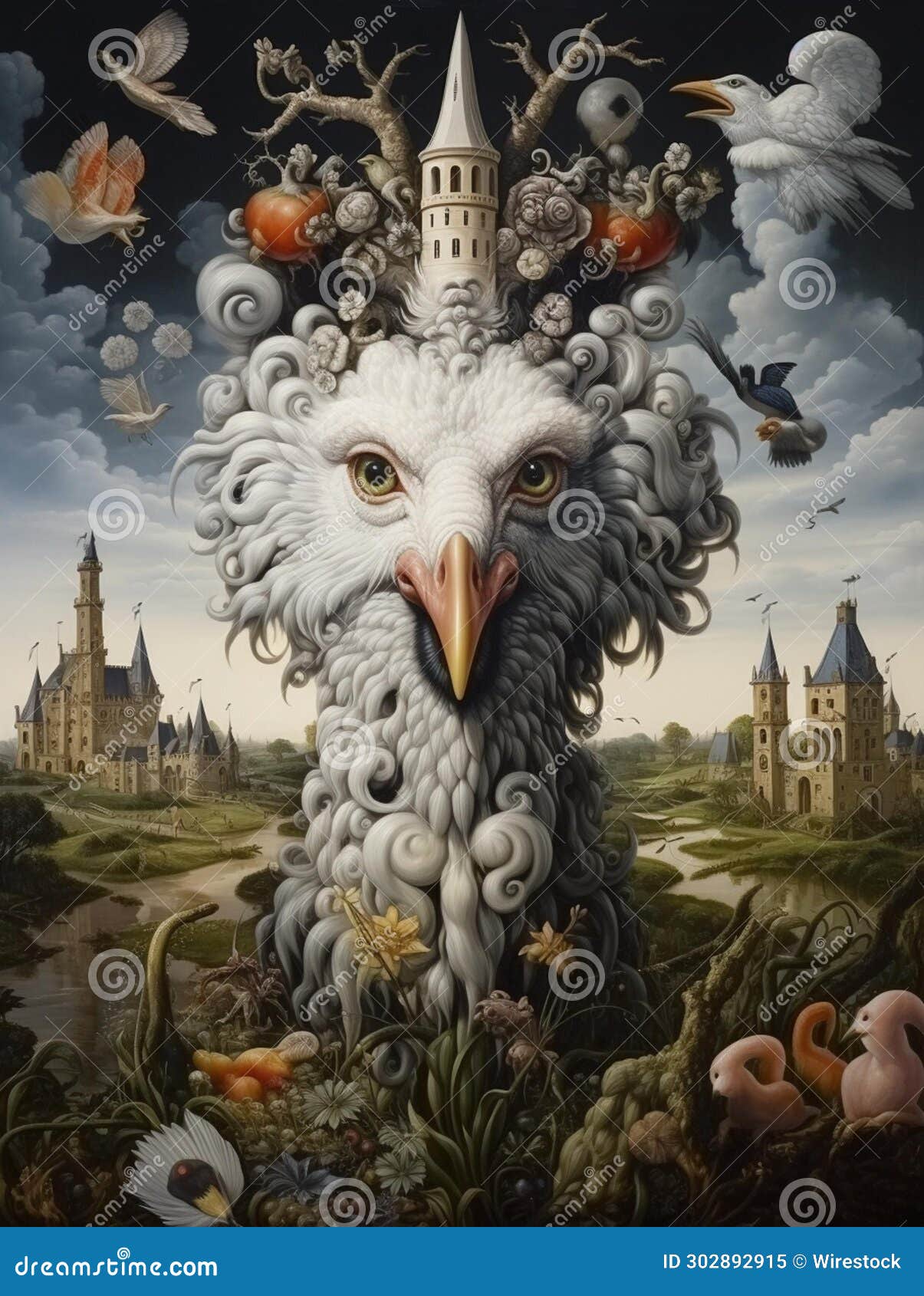 AI Generated Illustration of a Fantastical Creature with a Multitude ...