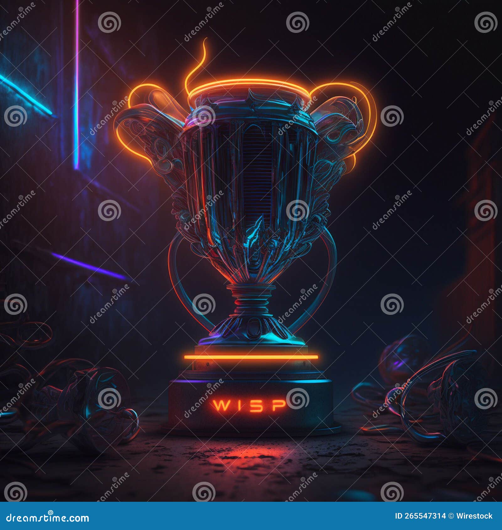 AI-generated Illustration of a Fantasy Goblet with Led Lights Stock ...