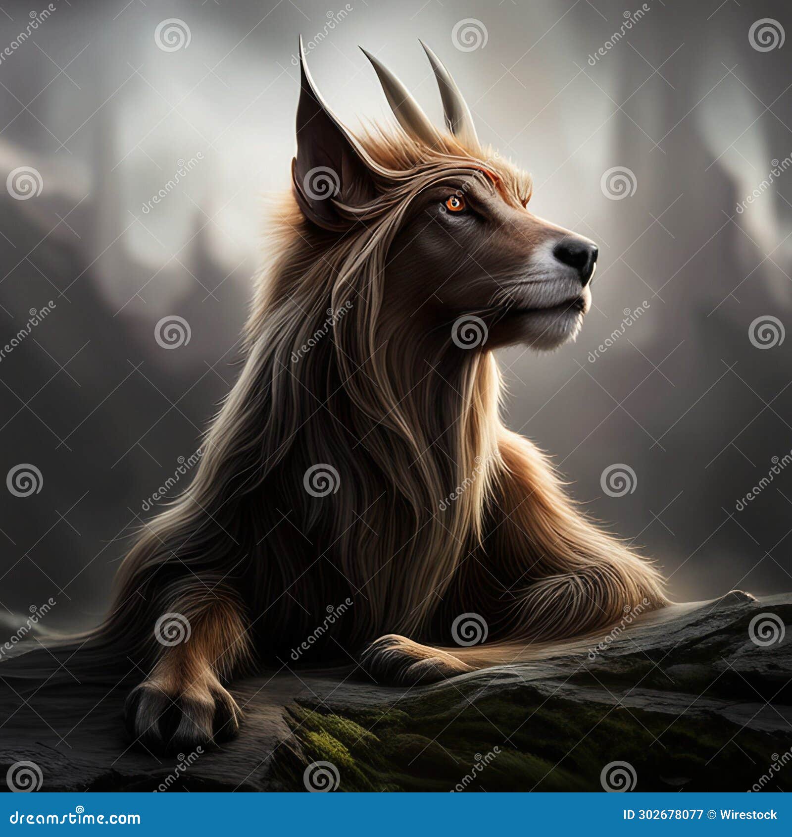 AI Generated Illustration of a Fantasy Mythical Creature with for and ...