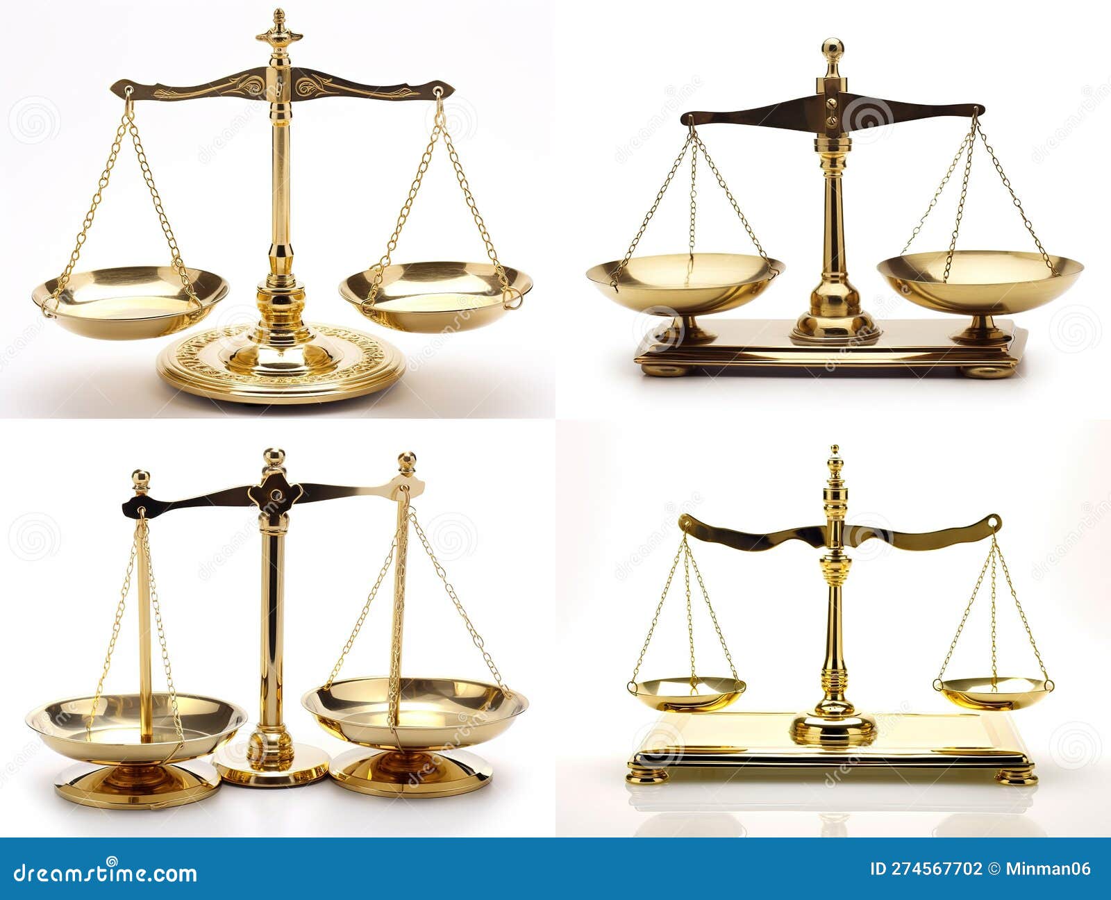 AI-generated Scales of Justice Isolated on White Background. 3d ...