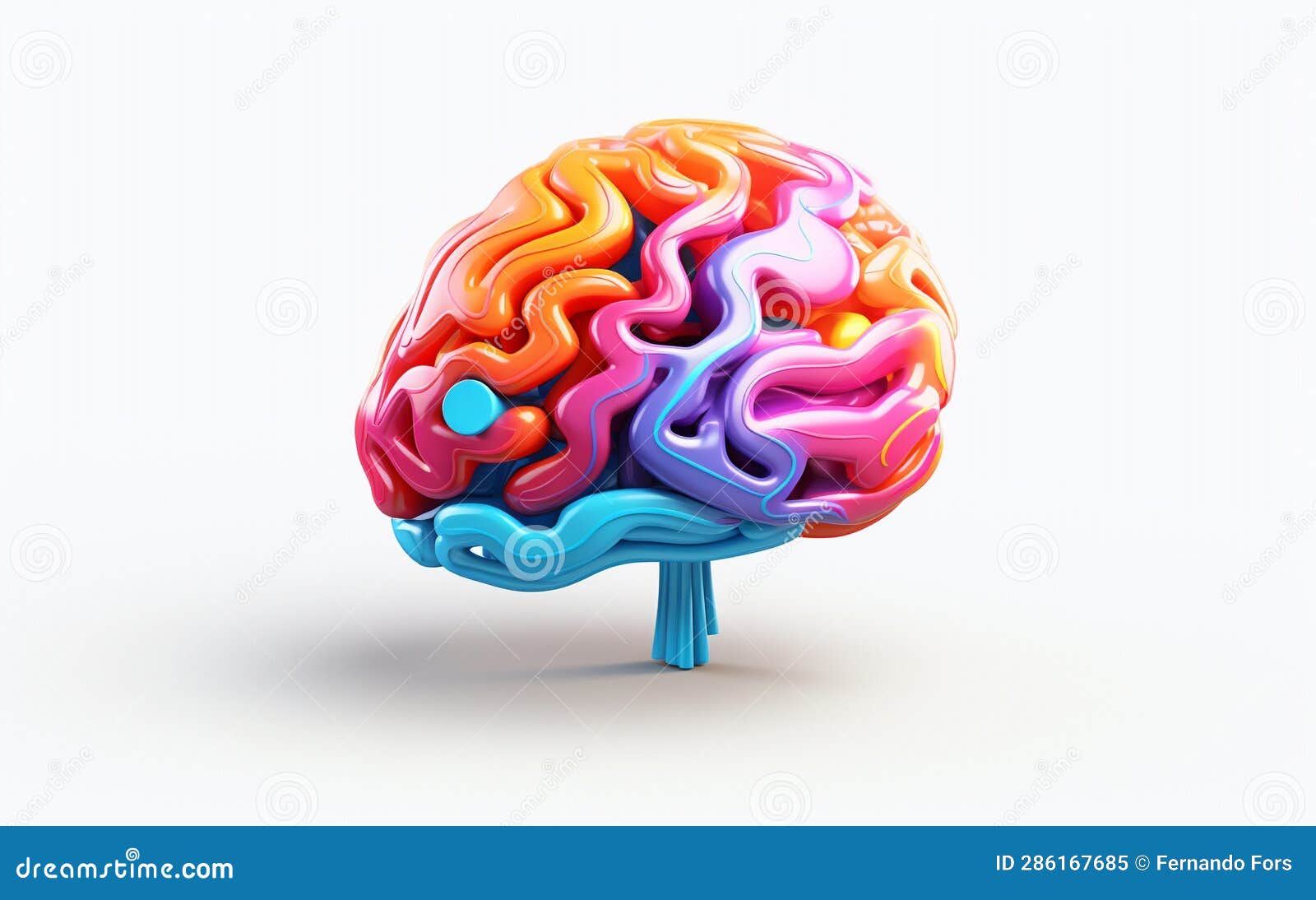 Mind S Sculpture: Isolated 3D Brain Symbol Illustration Stock ...