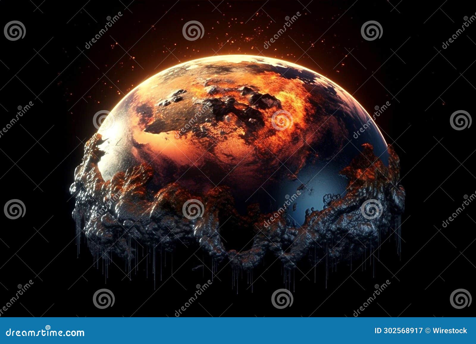 AI Generated Illustration of a Fiery Explosion Erupting from the Earth ...