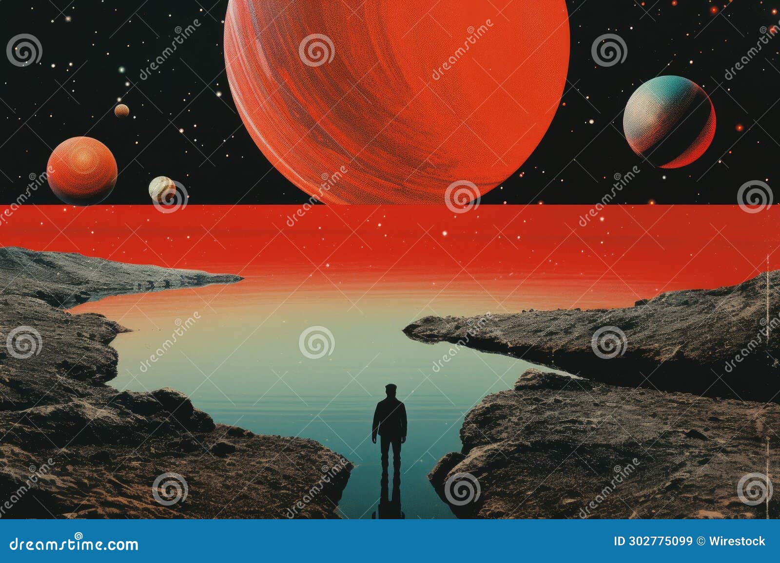 AI Generated Illustration of a Figure Stands in a Desolate Setting with ...