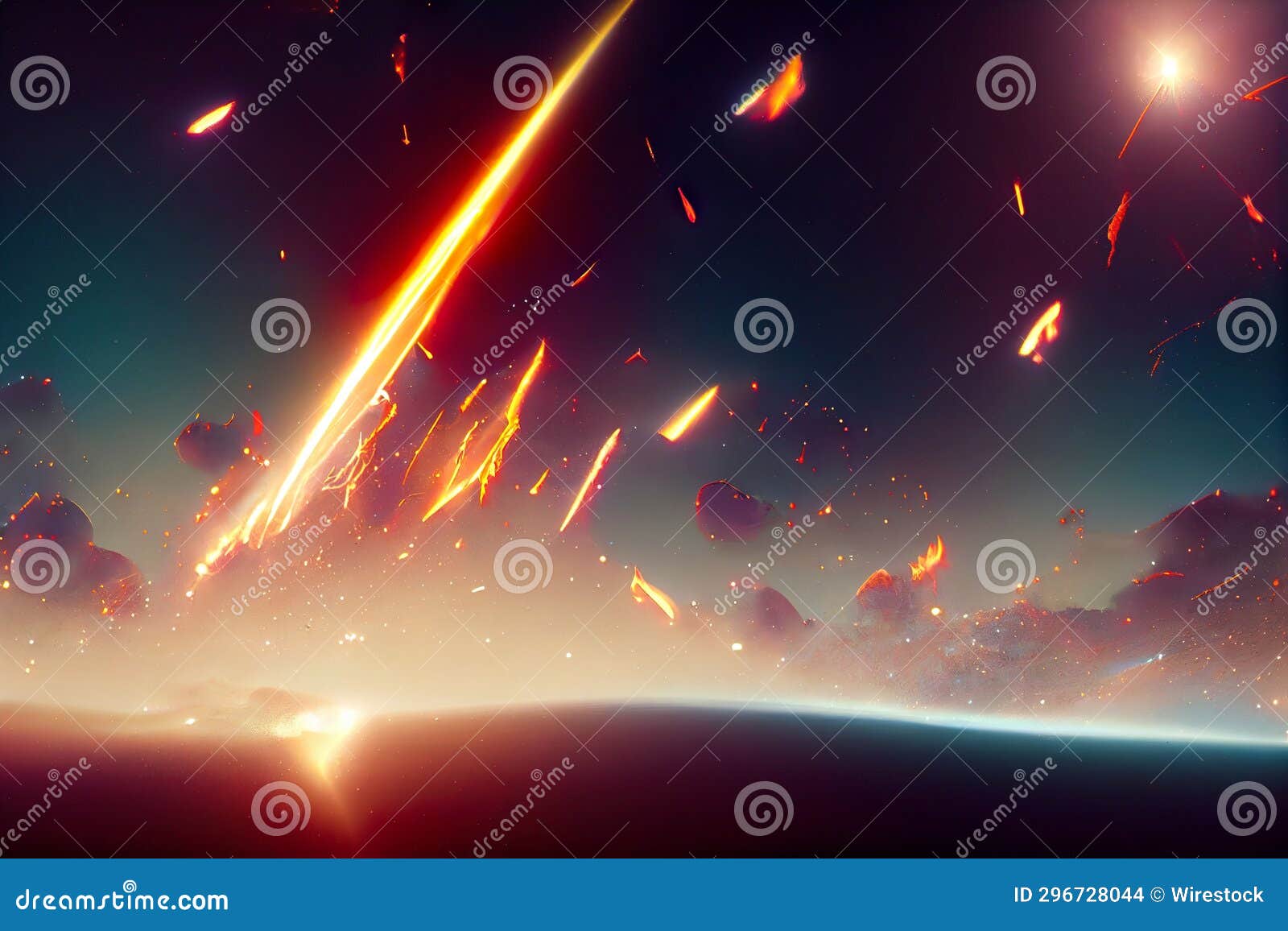 AI-generated Illustration of a Fired Asteroid in Collision with a ...