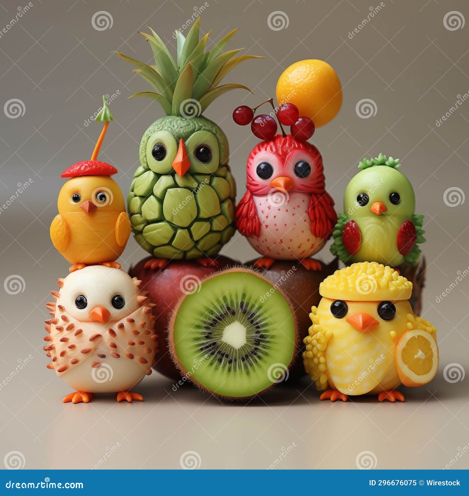 AI-generated Illustration of Five Different Types of Fruit Arranged in ...