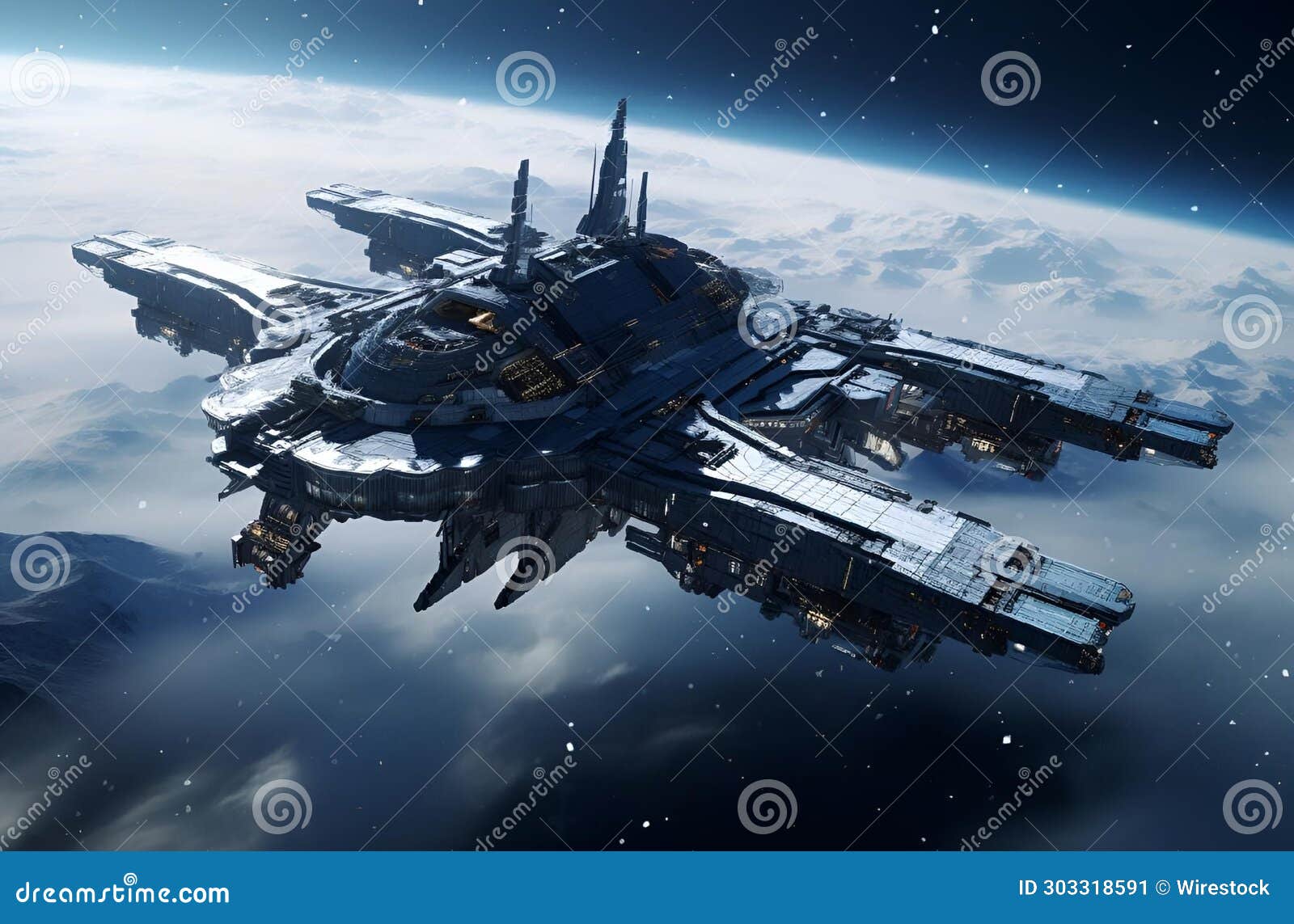 AI-generated Illustration of a Fleet in Space Featuring Multiple ...