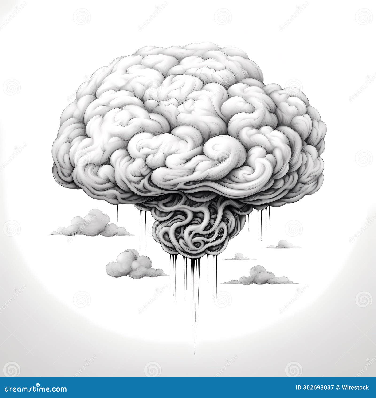 AI Generated Illustration of Fluffy Clouds Vaguely Forming a Human ... AI Generated Illustration of Fluffy Clouds Vaguely Forming a Human ...