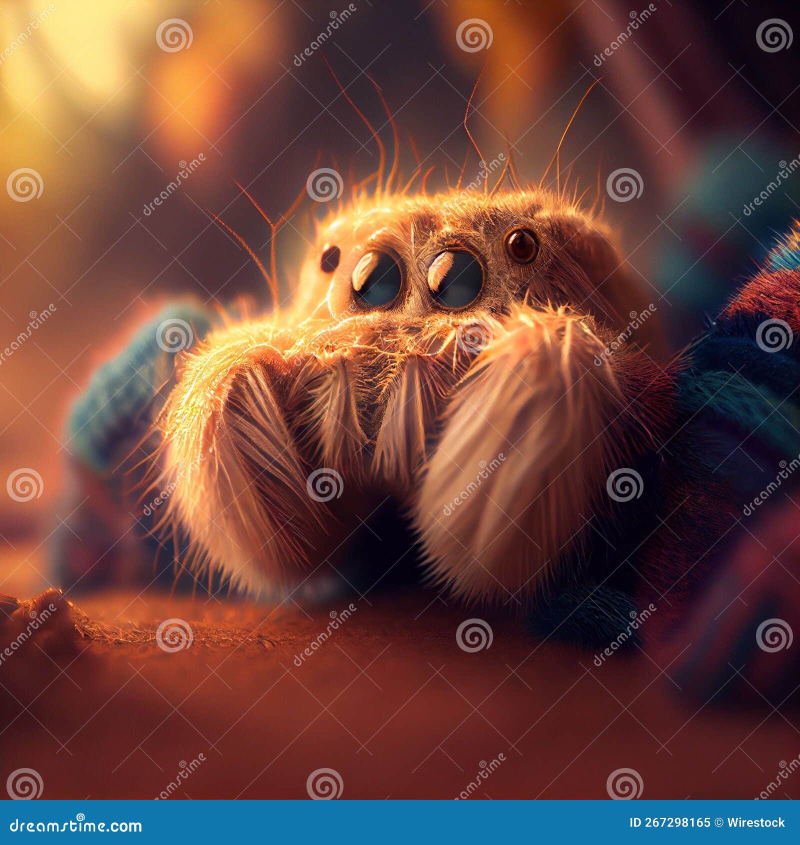 AI Generated Illustration of a Fluffy Mini Spider Stock Illustration ...