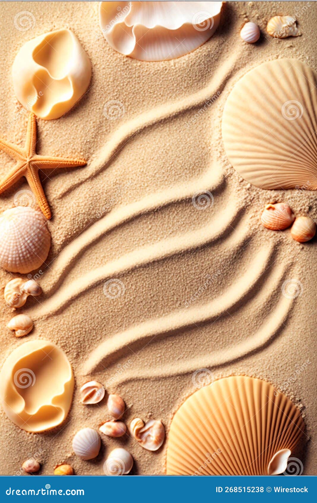 Frame With Seashells. Tropical Underwater Mollusk Shells Illustration ...