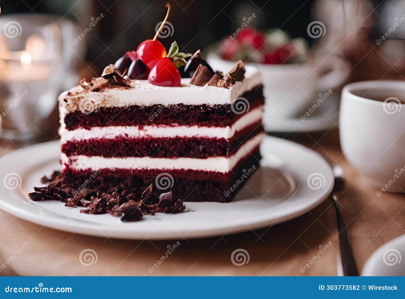 AI Generated Illustration of a Freshly Prepared Cake on a Table Ready ...