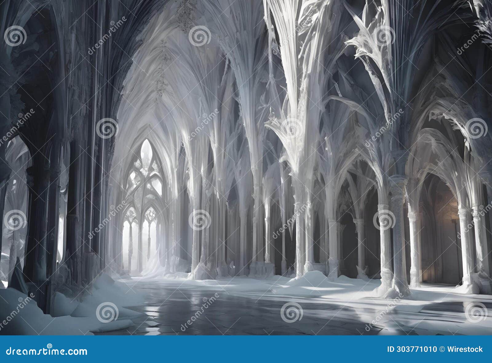 Gothic Structure In Luminous Impressionism Abstract Painting With ...