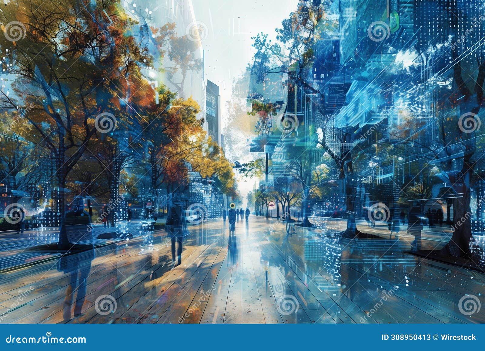 AI Generated Illustration of a Future Where Technology and Nature ...