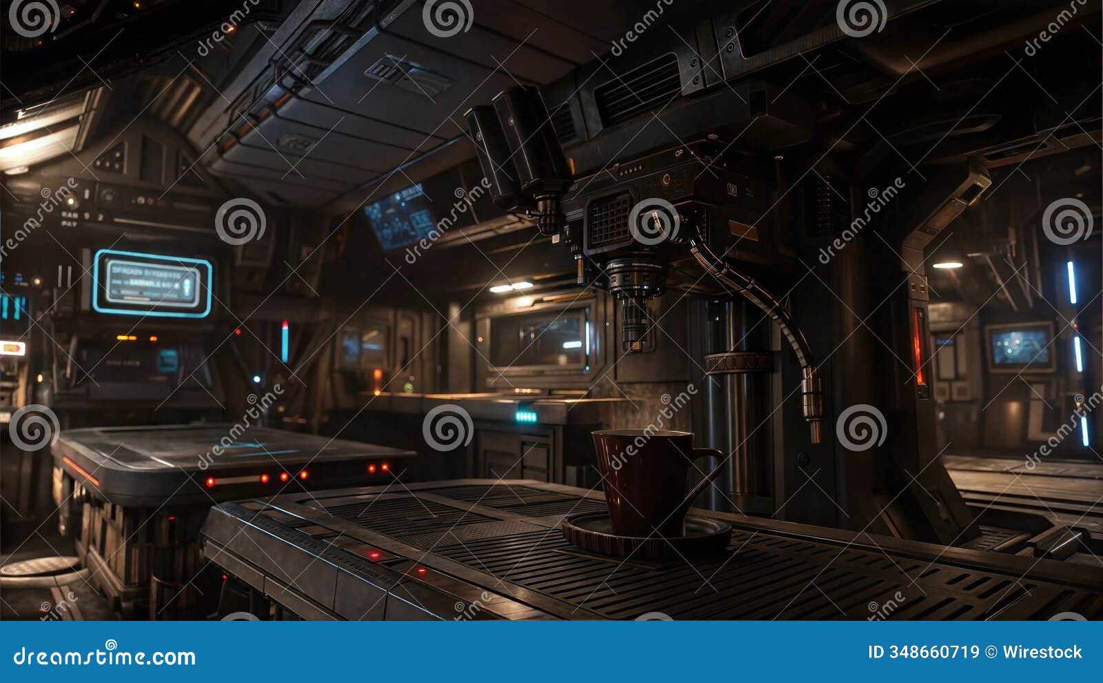 AI-generated Illustration of a Spaceship Interior with Advanced ...