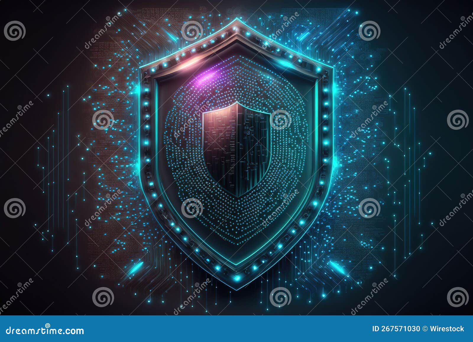 AI Generated Illustration of a Futuristic Technological Shield ...