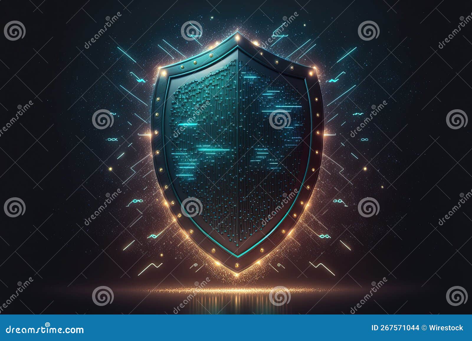 AI Generated Illustration of a Futuristic Technological Shield ...