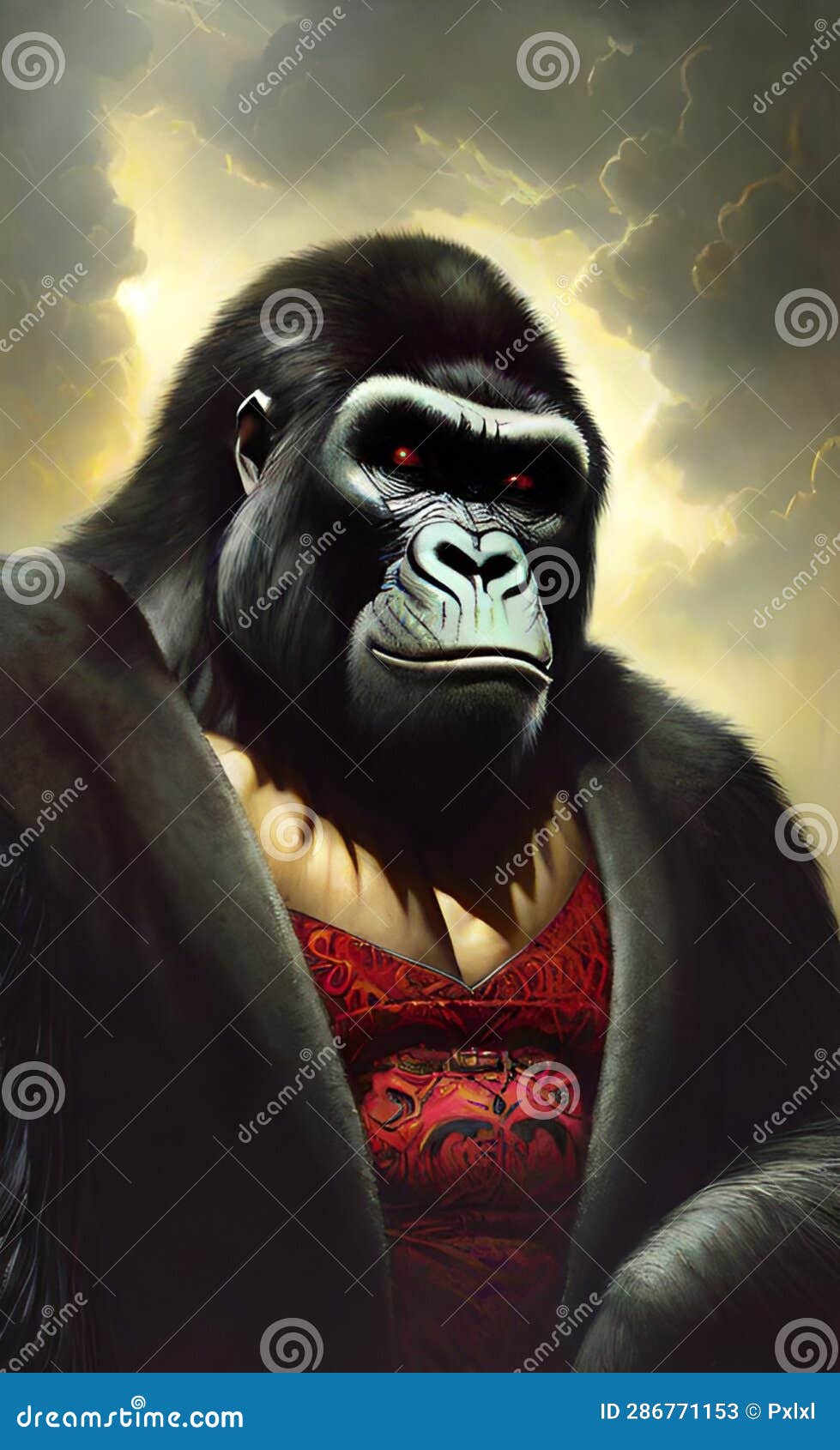AI Generated Illustration Of A Giant Scary Gorilla | CartoonDealer.com ...