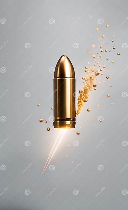 AI Generated Illustration of a Golden Bullet Stock Illustration ...