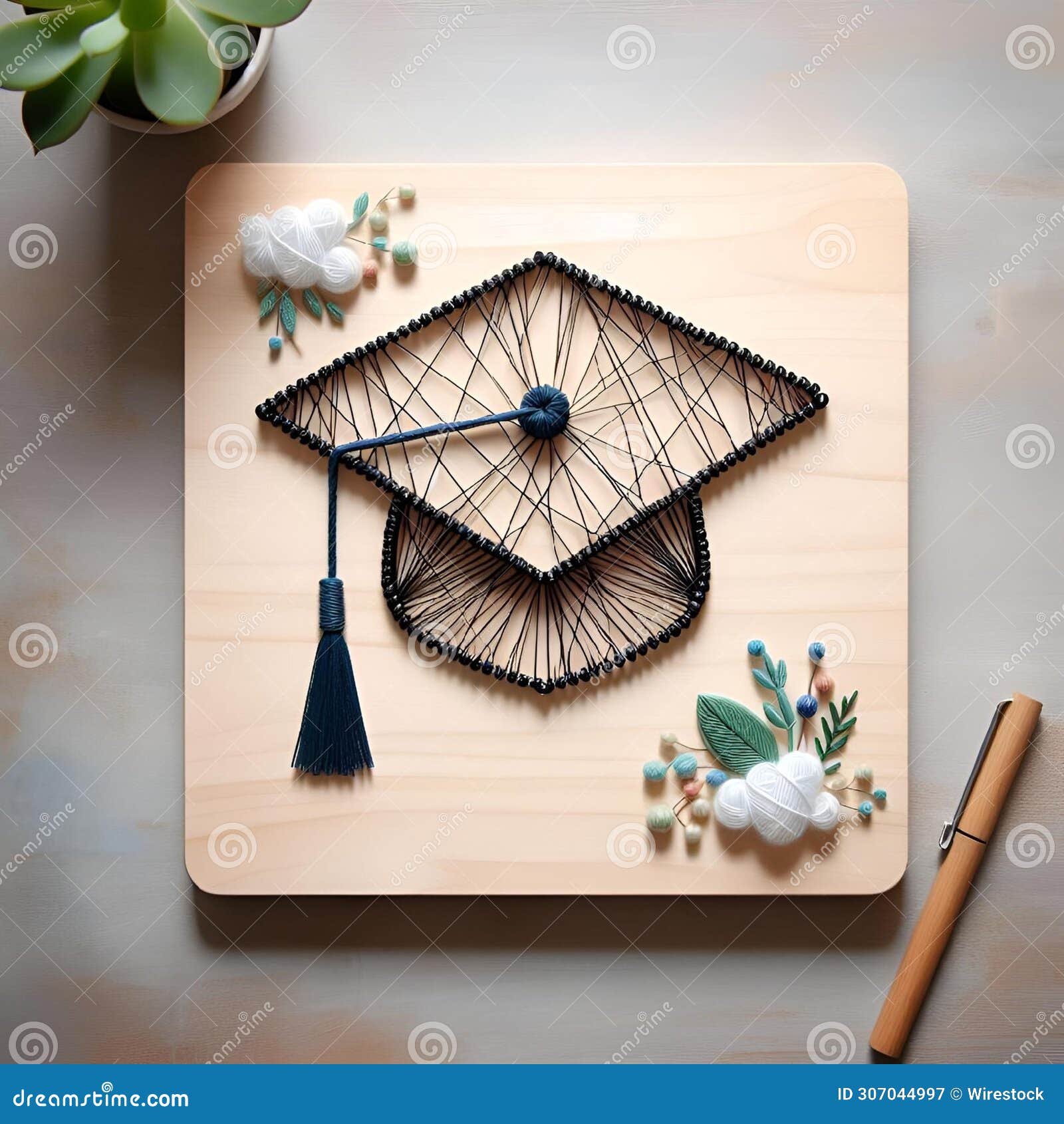 AI Generated Illustration of Graduation String Art Stock Illustration ...