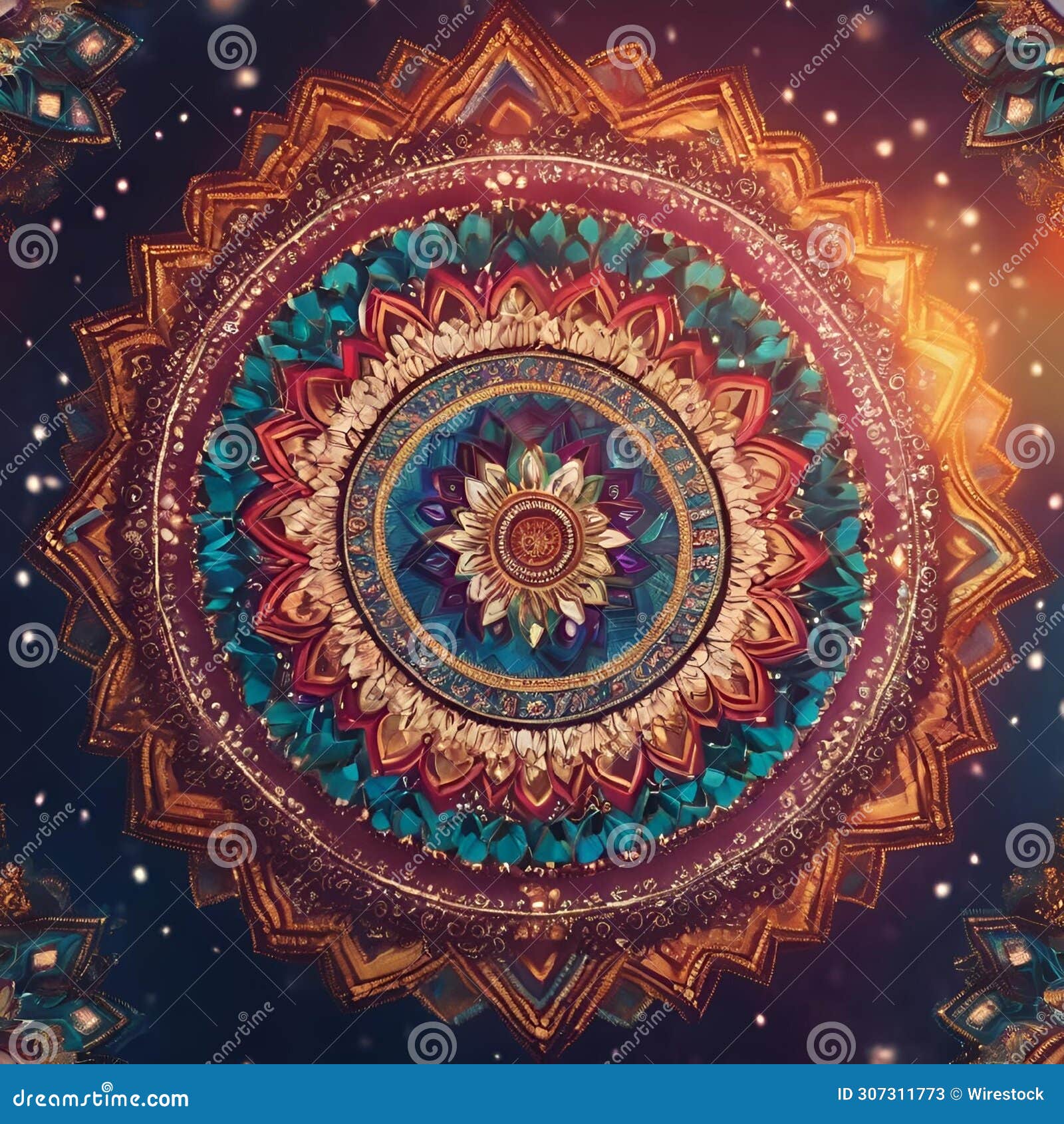AI Generated Illustration of a Graphical Mandala Design Stock ...