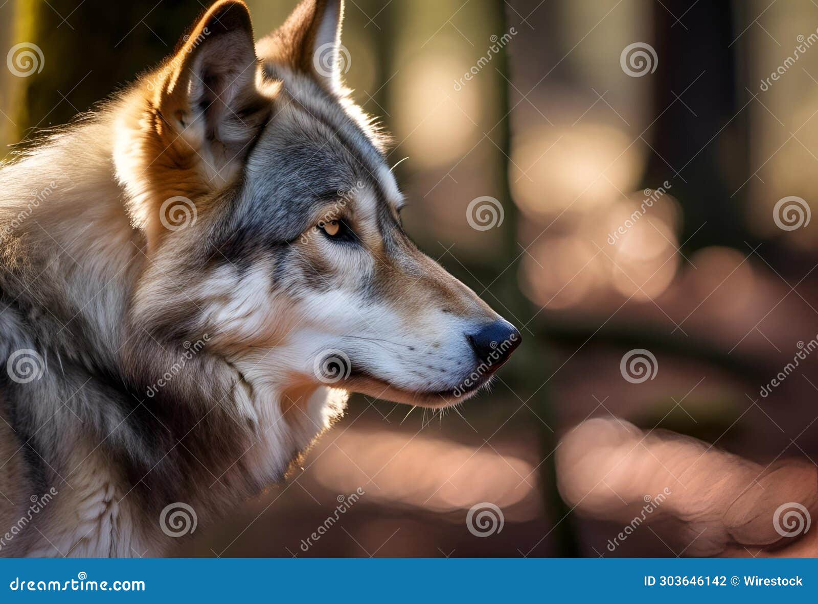 AI Generated Illustration of a Gray Wolf Against a Backdrop of Trees ...