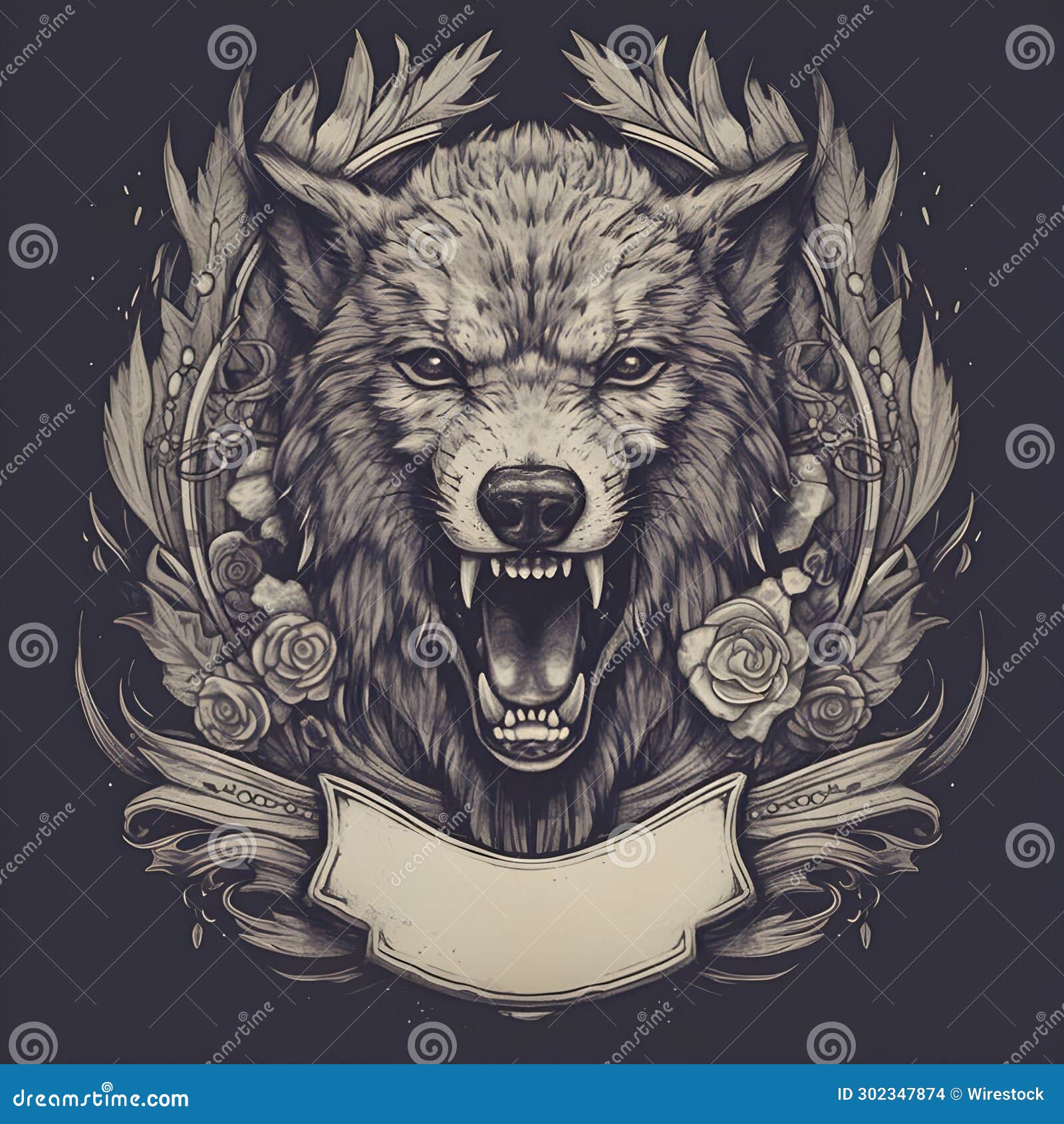 Sharp Wolf Head Line Logo Design Vector Illustration | CartoonDealer ...