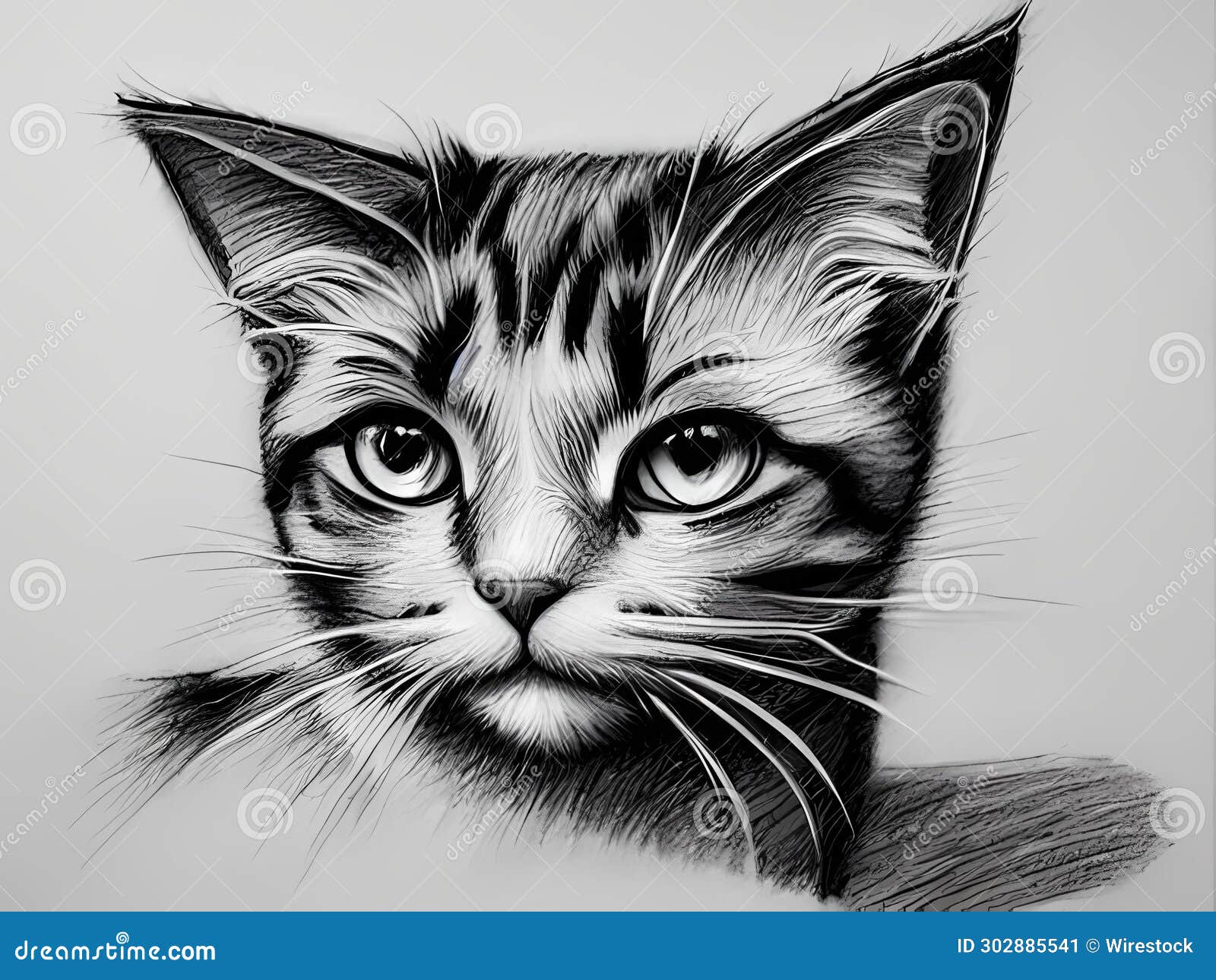 Grayscale Drawing Of A Cat, Mandala With Stylized Abyssinian Cat For ...