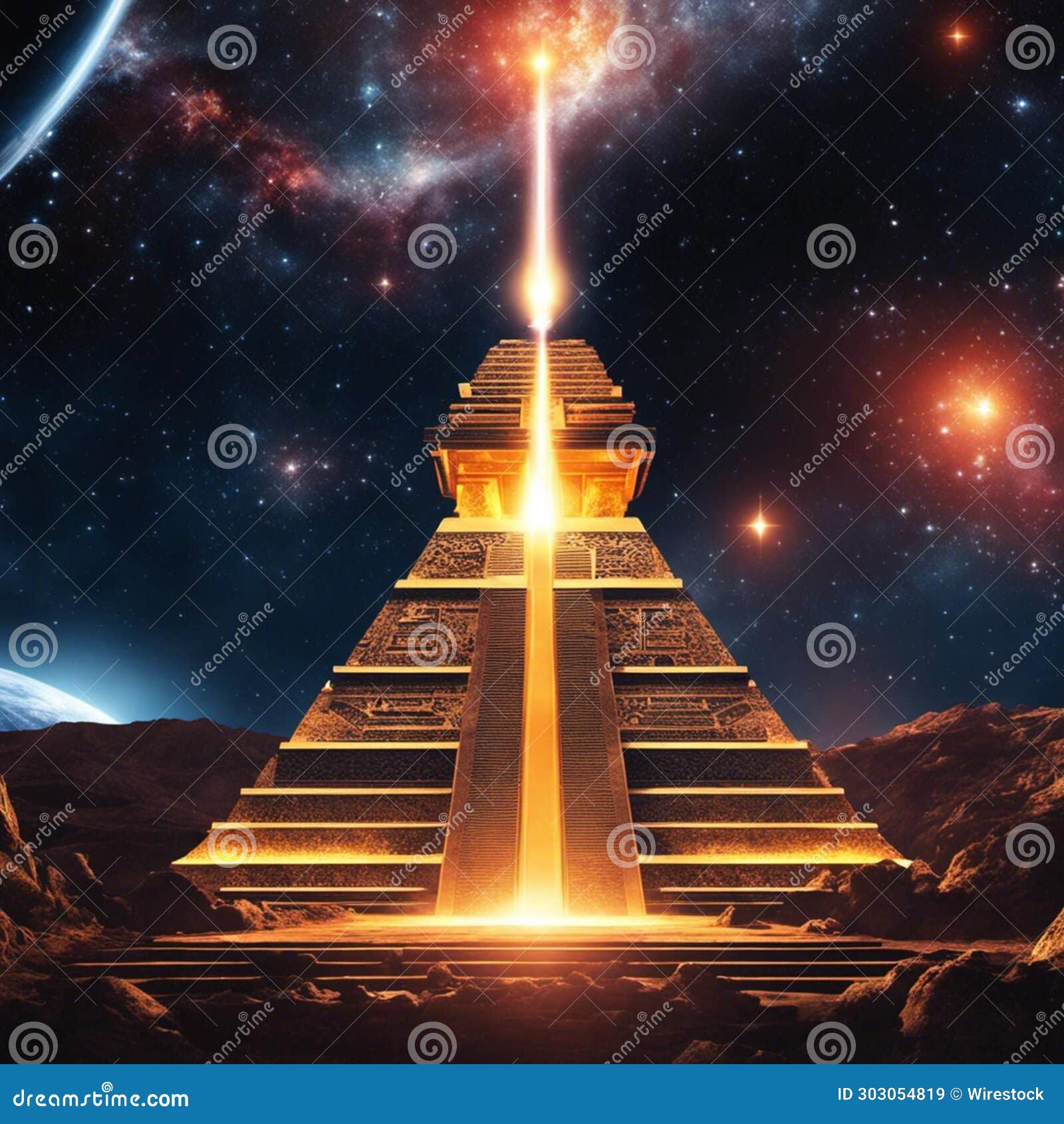 AI Generated Illustration of the Great Pyramid of the Aztec ...