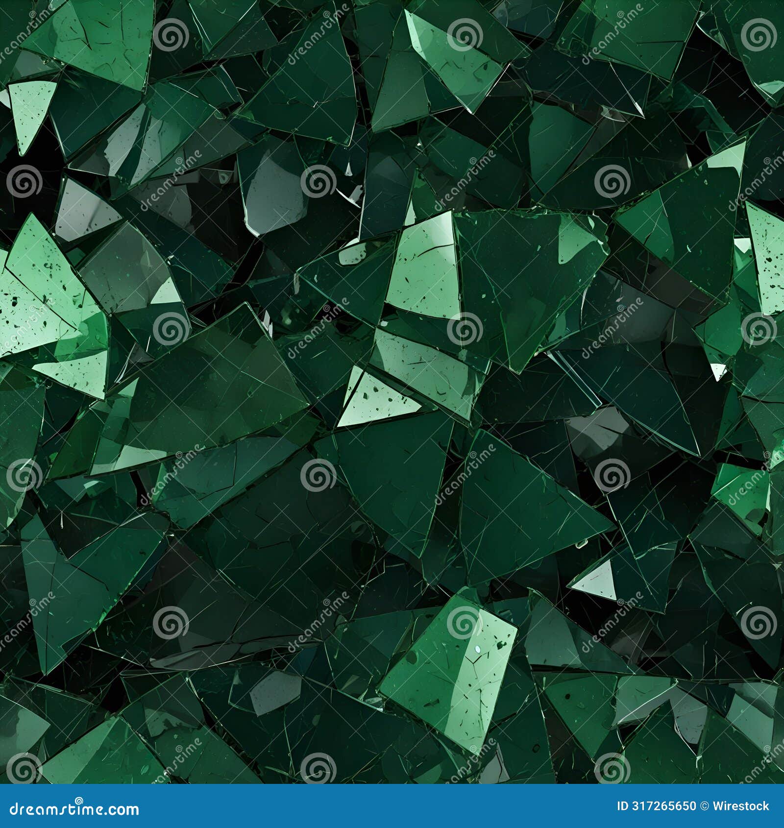 AI Generated Illustration of Green Shattered Glass on a Stack Stock ...