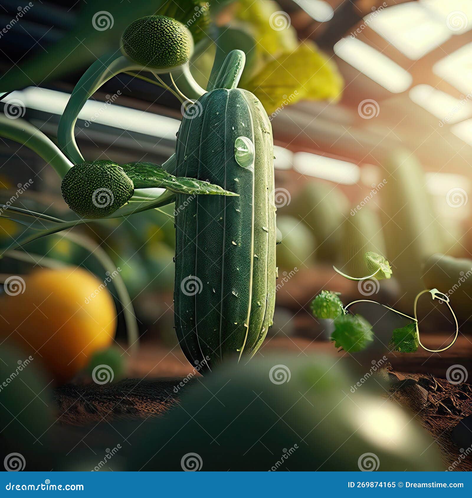 AI GENERATED Illustration of Greenhouse of the Future with Computer ...