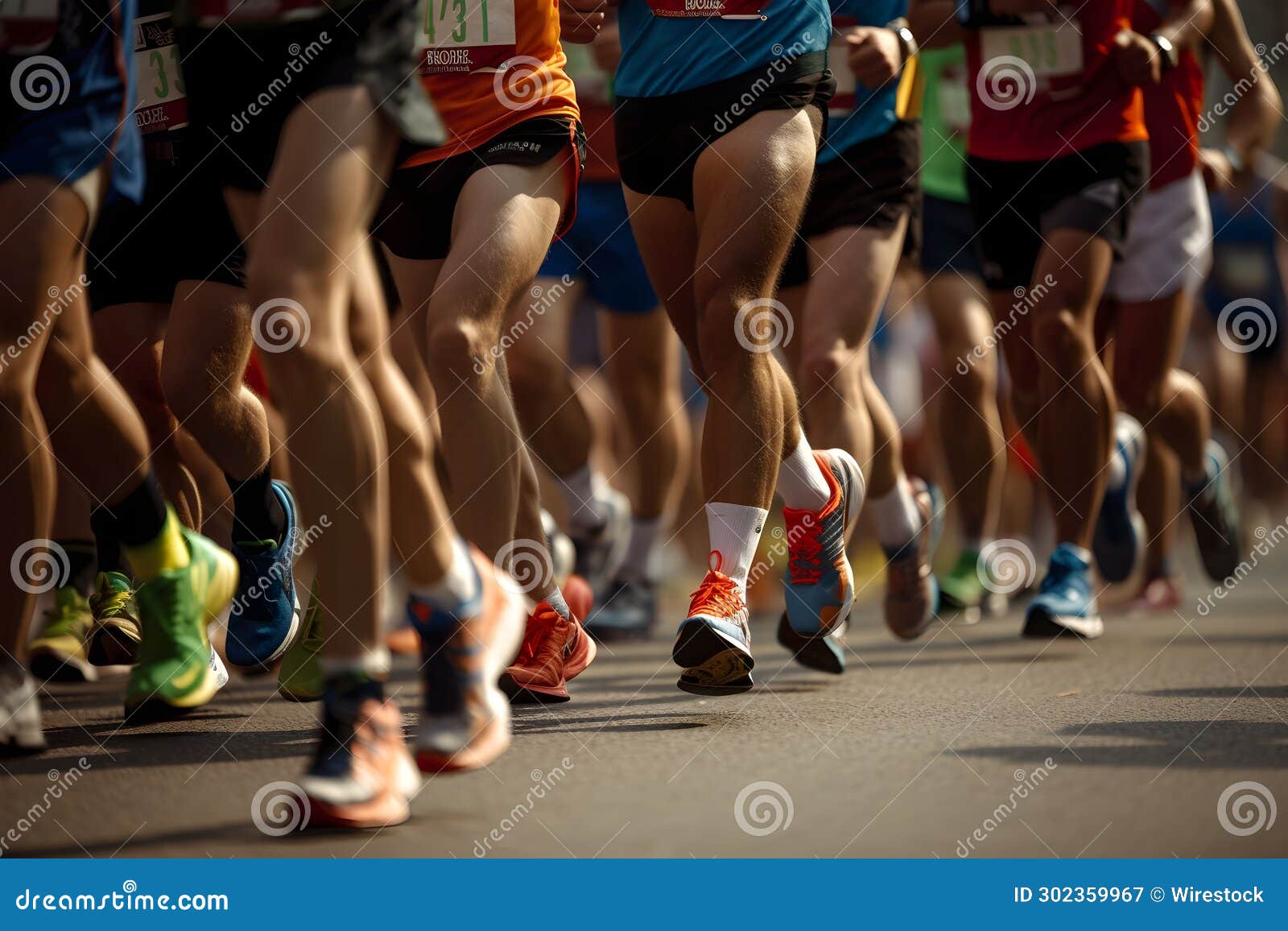 AI Generated Illustration of a Group of Athletes Running through a ...