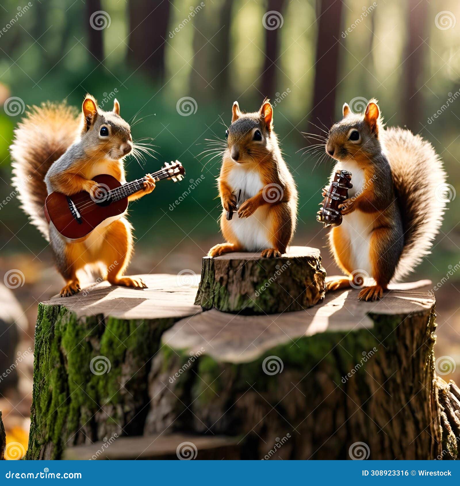 AI Generated Illustration of a Group of Squirrels Playing Musical ...