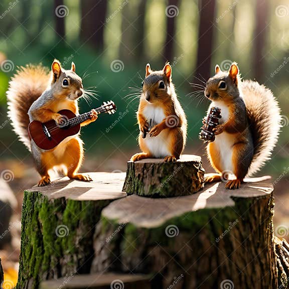 AI Generated Illustration of a Group of Squirrels Playing Musical ...