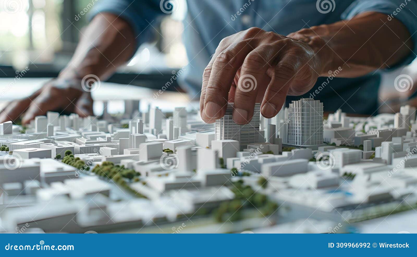 AI Generated Illustration of a Hand Crafting Model Buildings in ...