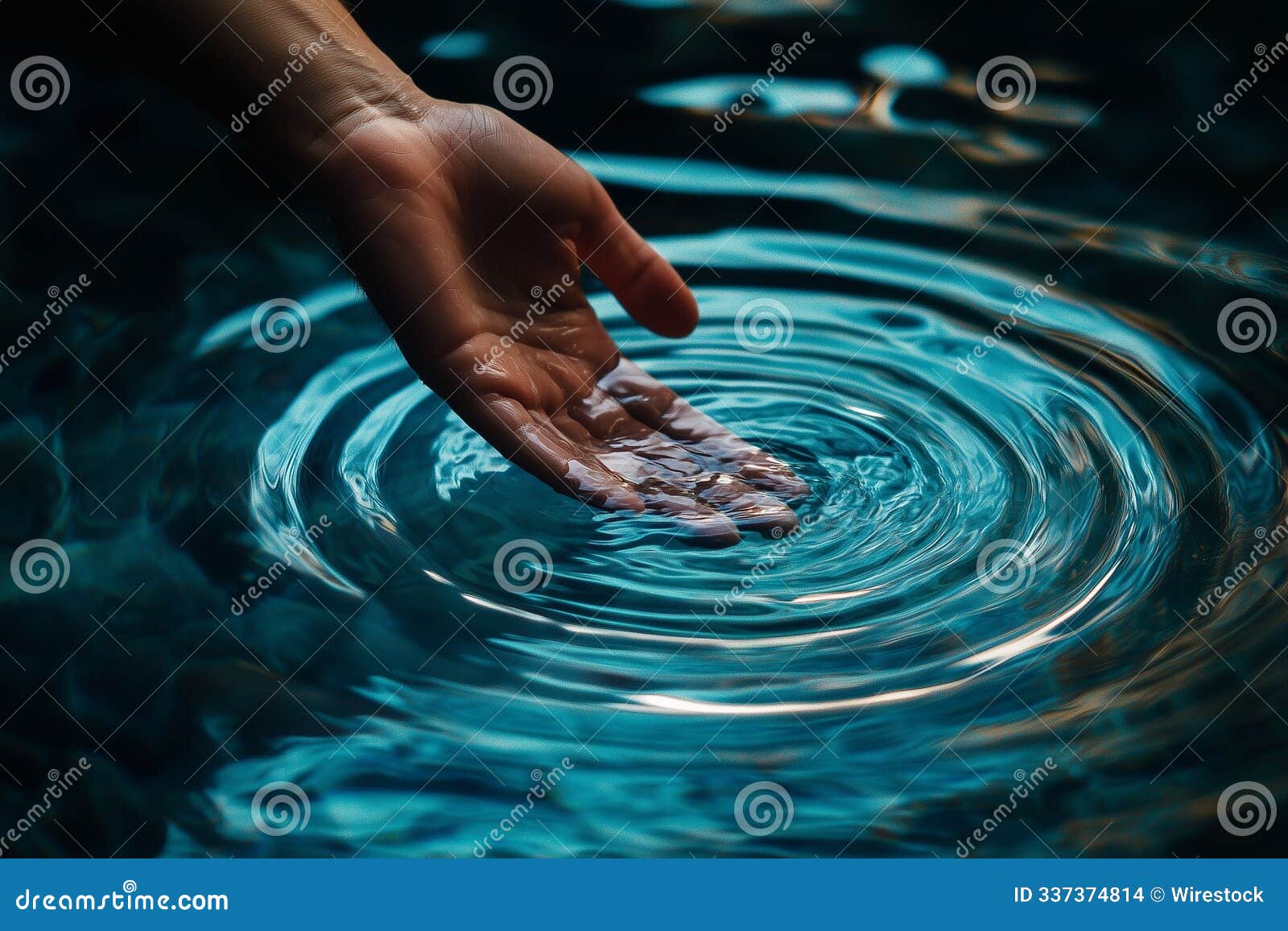 AI-generated Illustration of a Hand Gently Touching Water, Creating ...