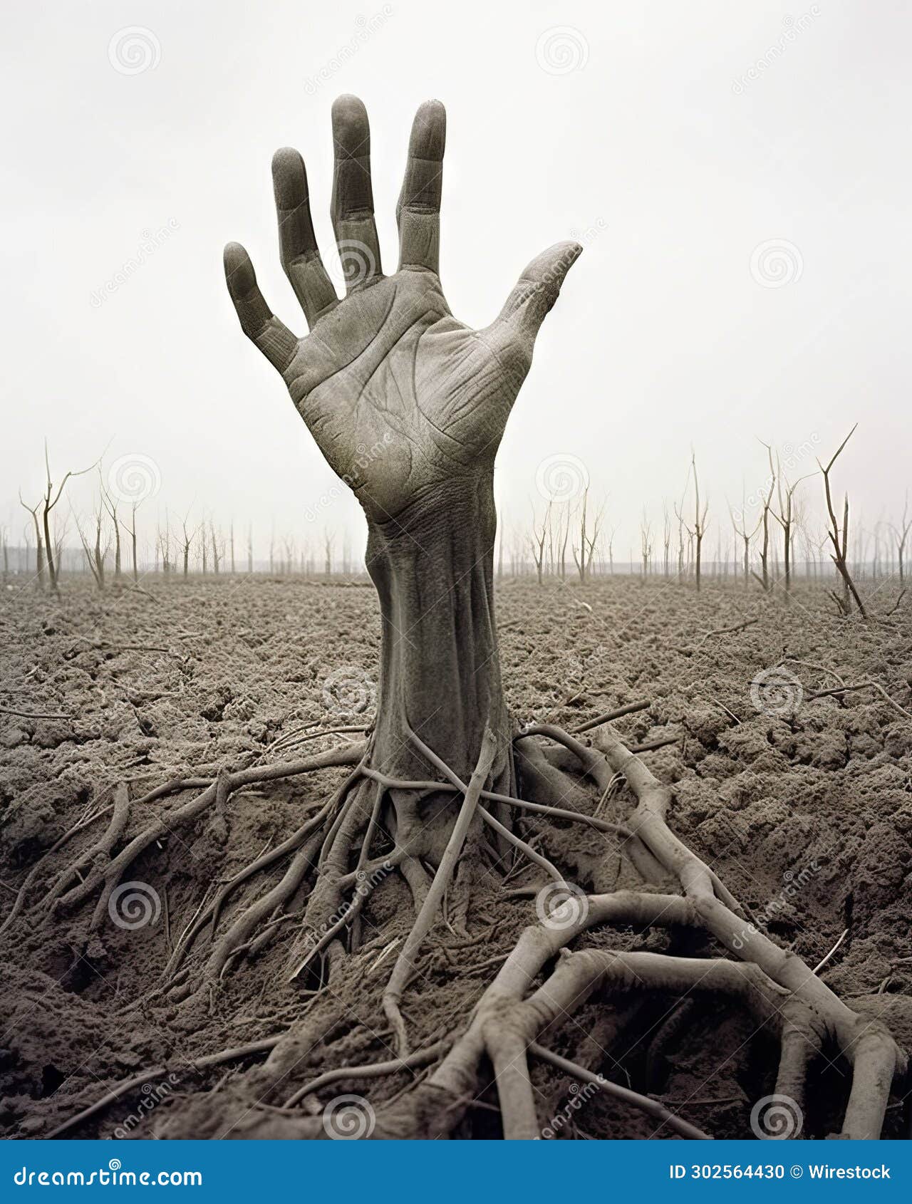 AI Generated Illustration of a Hand with Multiple Branches of a Tree ...