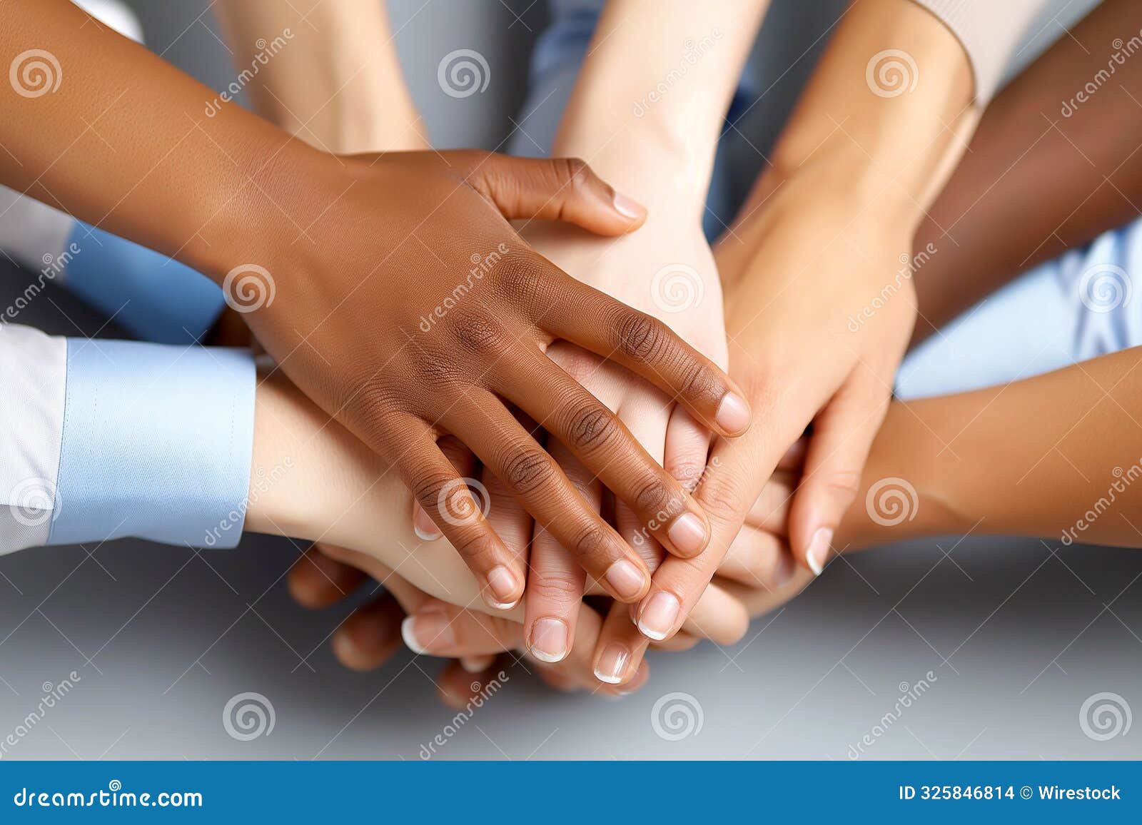 AI Generated Illustration of Hands Coming Together in Unity and ...