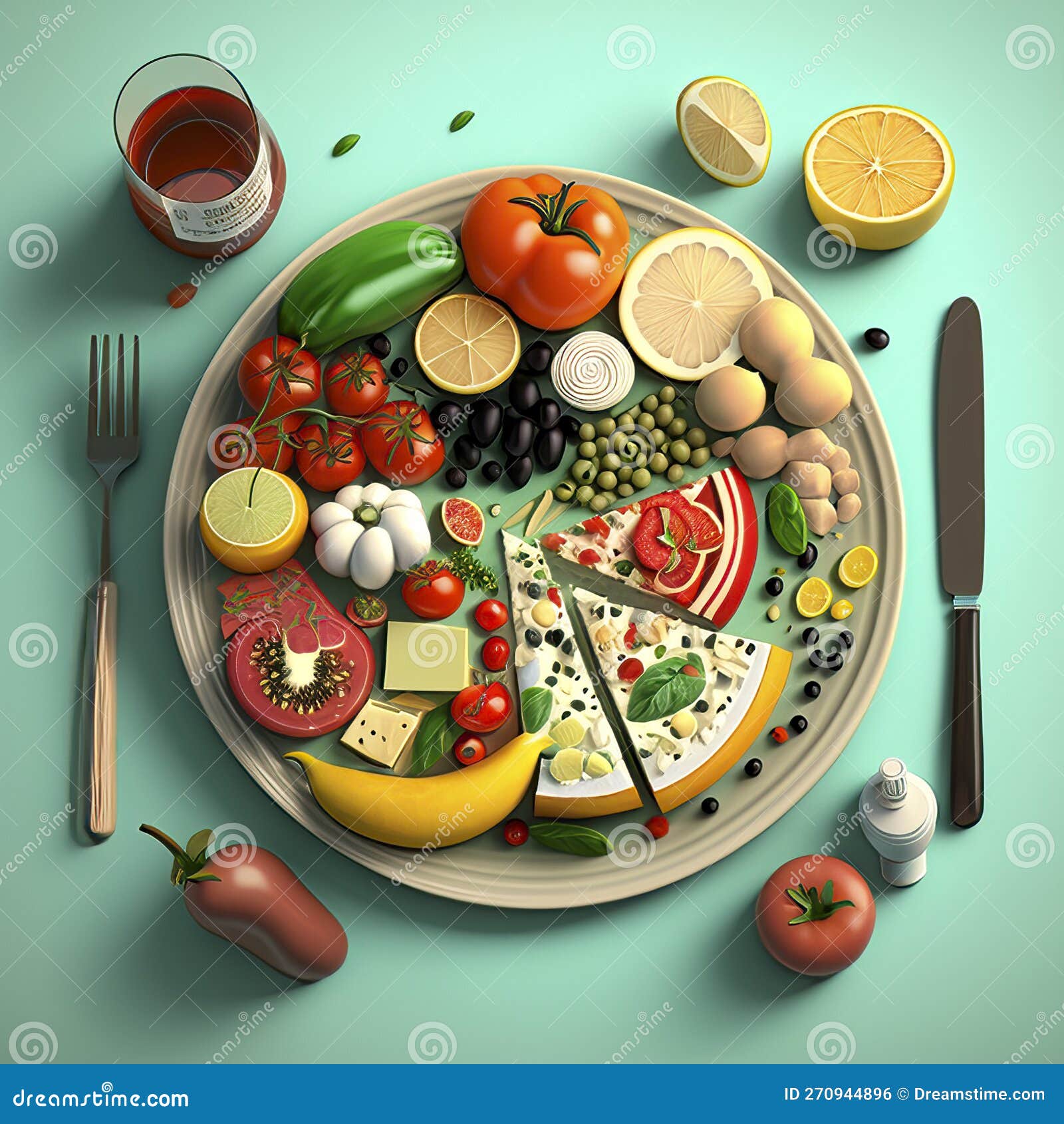 AI Generated Illustration from Healthy Food on Plate and Table from ...