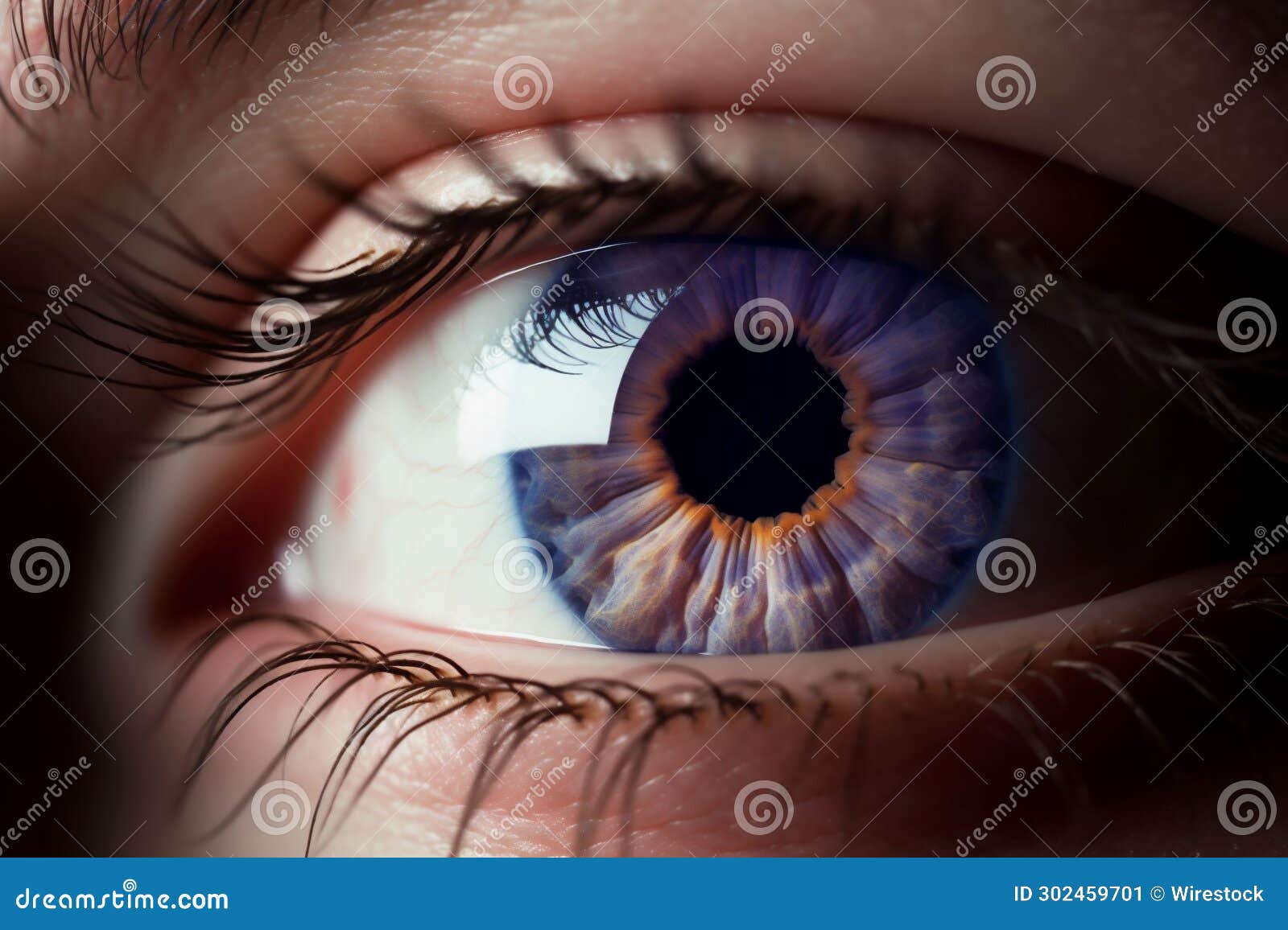 AI Generated Illustration of a Human Blue Eye with Reflection Stock ...