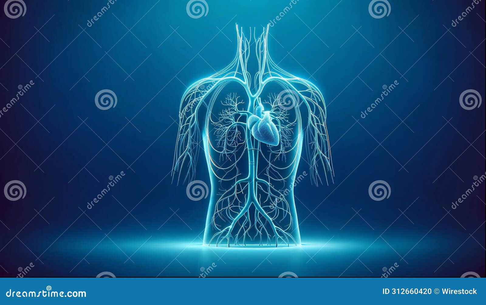Human Cardiovascular System, Highlighting Major Arteries And Veins In ...