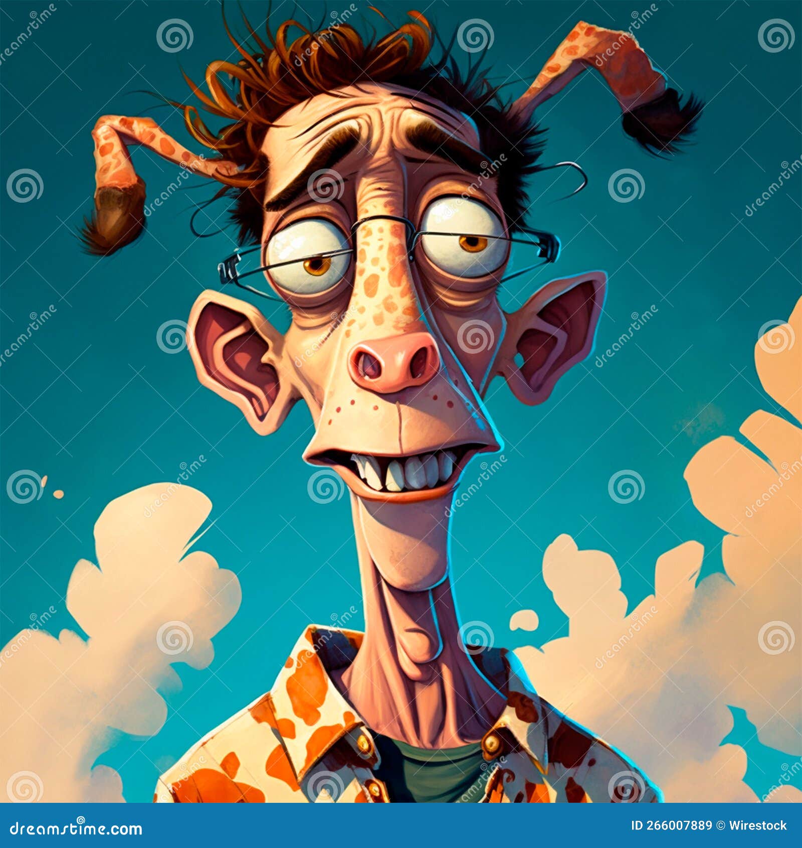 AI Generated Illustration of Human with Deformed Face Stock ...