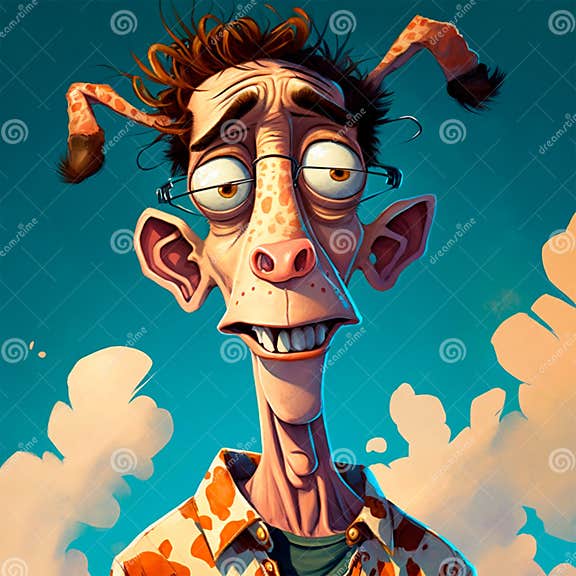 AI Generated Illustration of Human with Deformed Face Stock ...