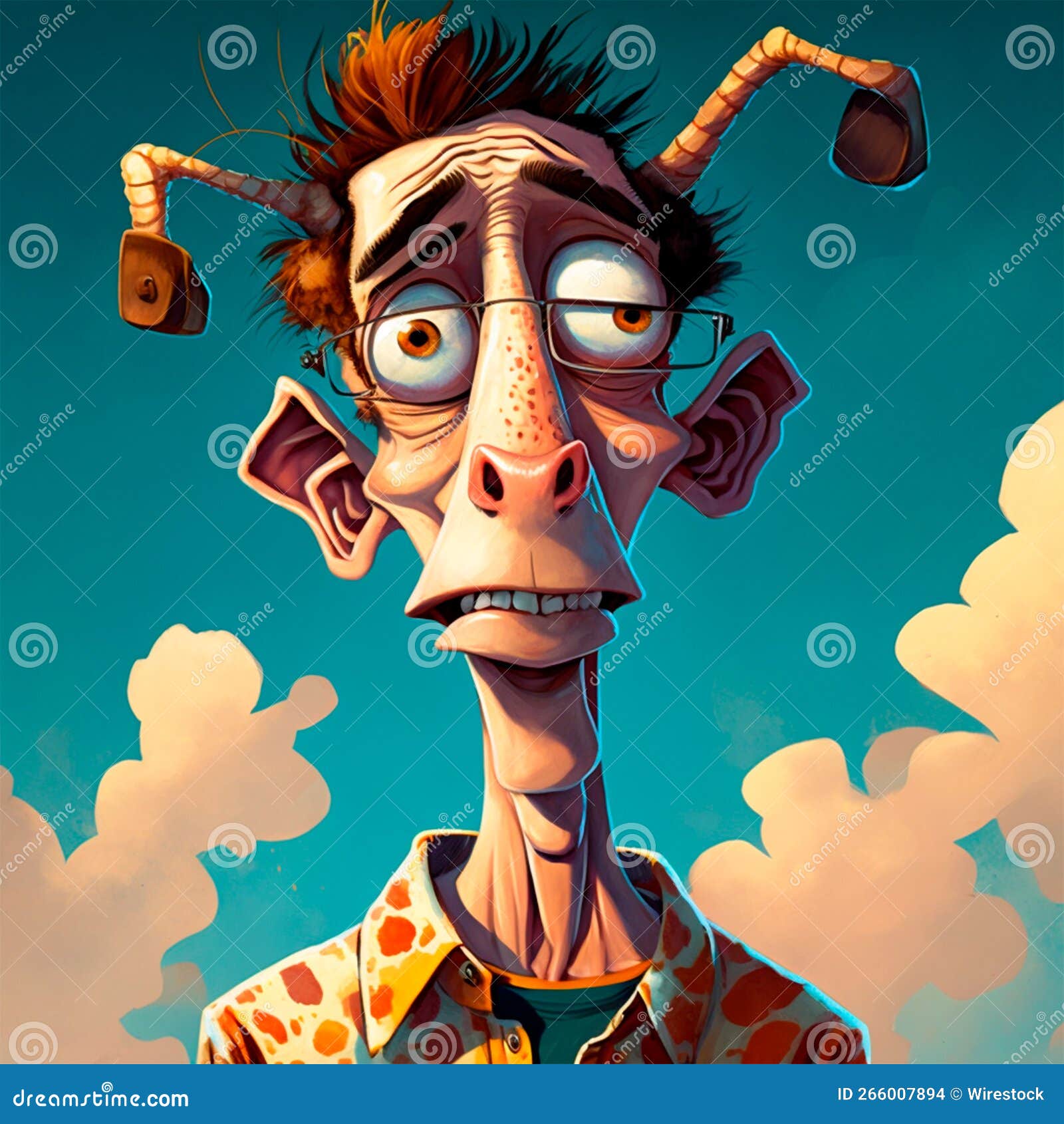 AI Generated Illustration of Human with Deformed Face Stock ...