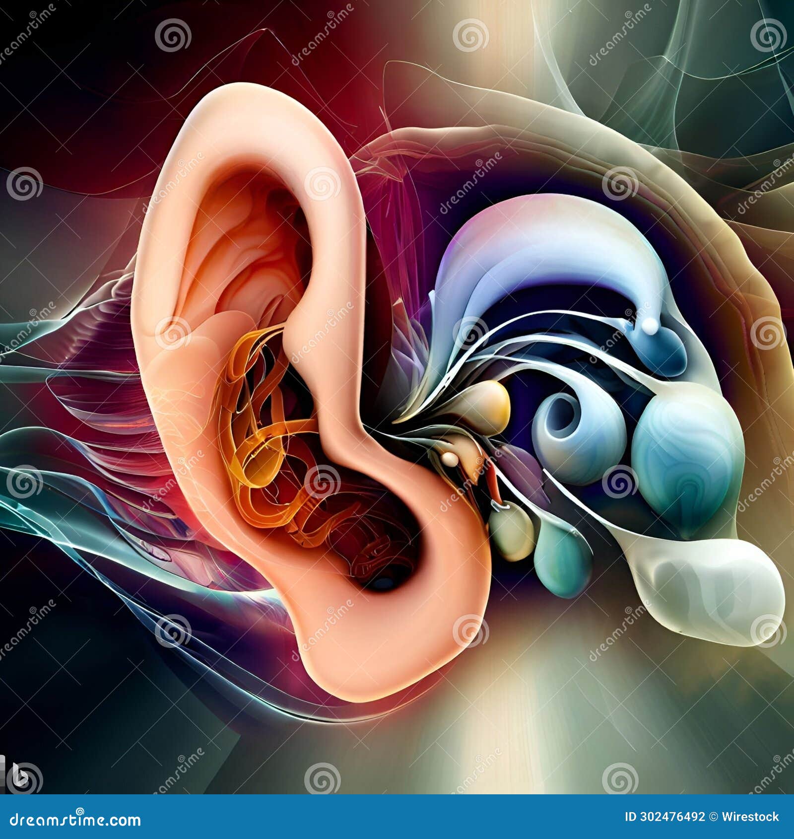 Outer Ear Is The Auricle Or Pinna. Ear Anatomy. Realistic Illustration ...